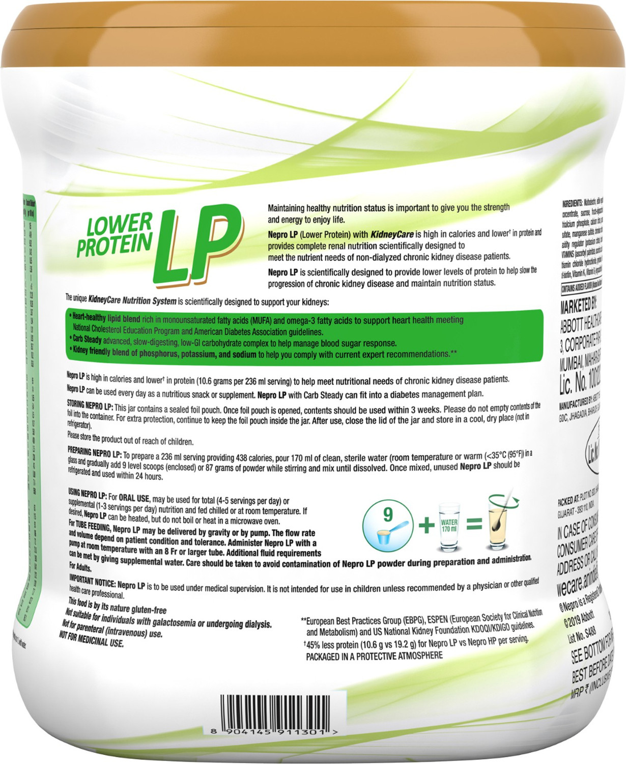 Nepro LP Lower Protein Nutritional Drink Vanilla Toffee (400 g) - Price ...