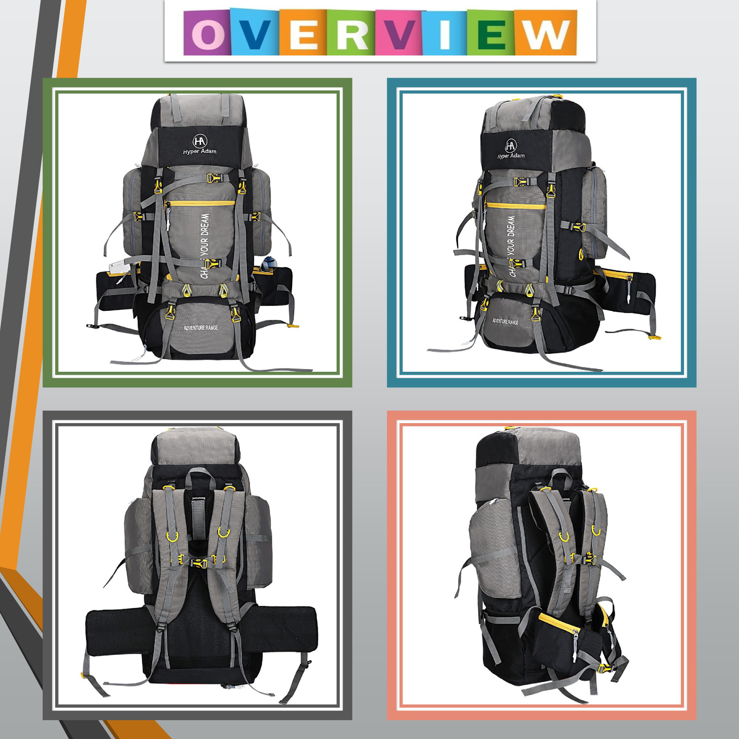 Hyper Adam TRAVEL BACKPACK FOR OUTDOOR SPORT HIKING TREKKING BAG ...