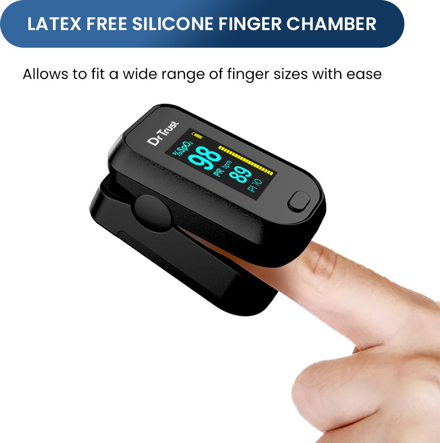 Dr Trust (USA) Model 210 FingerTip Oxy meter Oxygen Saturation Heart ...