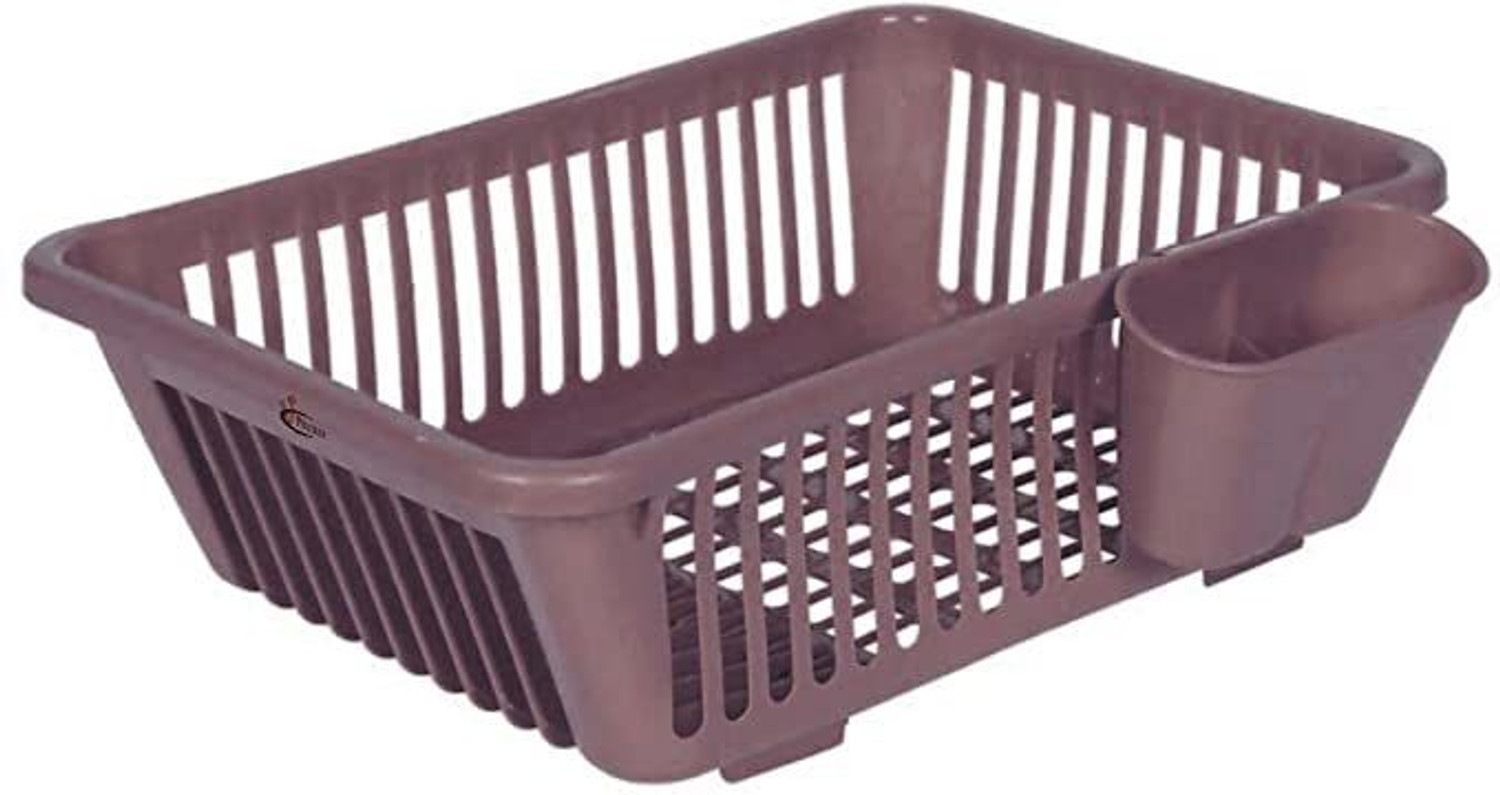 DDecora Dish Drainer Kitchen Rack Plastic 3 in 1 Large Sink Set Drying ...