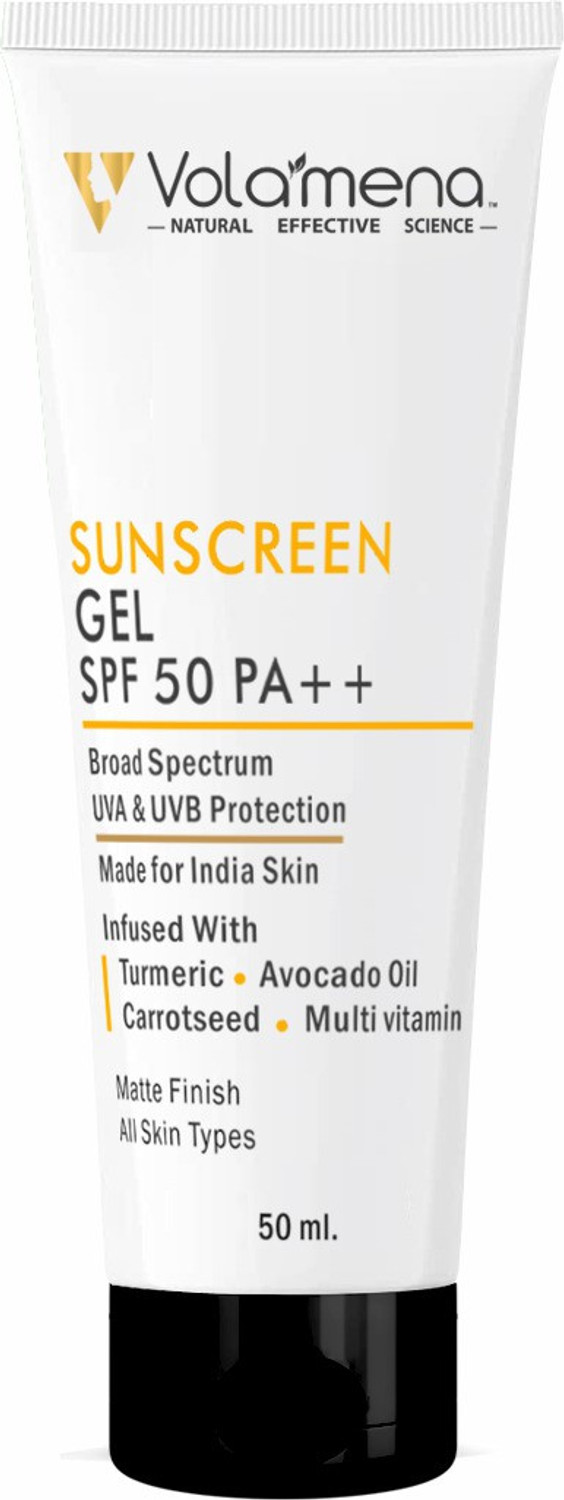 Volamena Sunscreen - SPF 50 PA++ Sunscreen Gel with SPF 50 PA ++ (50 ml ...