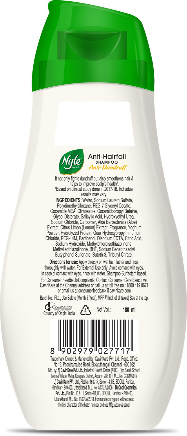 Nyle Naturals Anti-Dandruff Shampoo, With Curd, Lemon and Aloe Vera ...