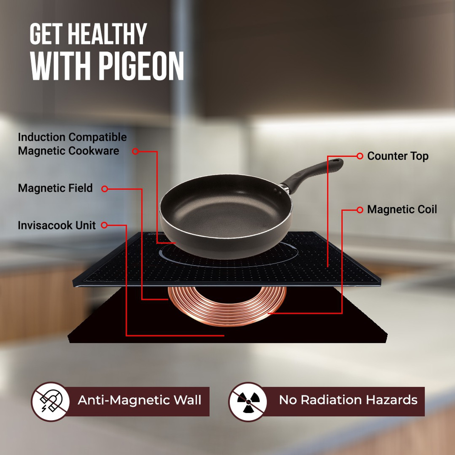 Pigeon 1800 W Induction Cooktop Push Button - Price History