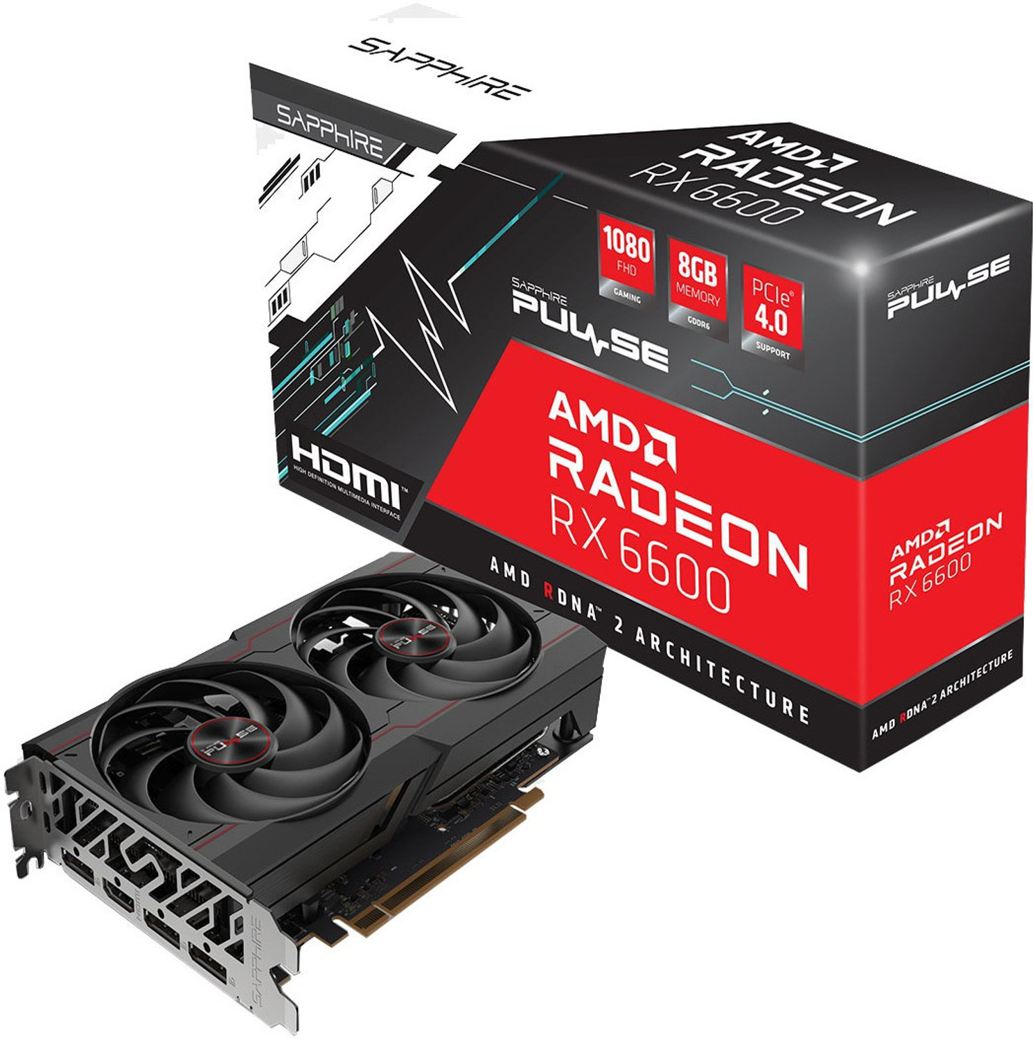 AMD RX 6600 GDDR6 8 GB AMD Radeon Chipset 128 bit 2044 MHz Graphics ...