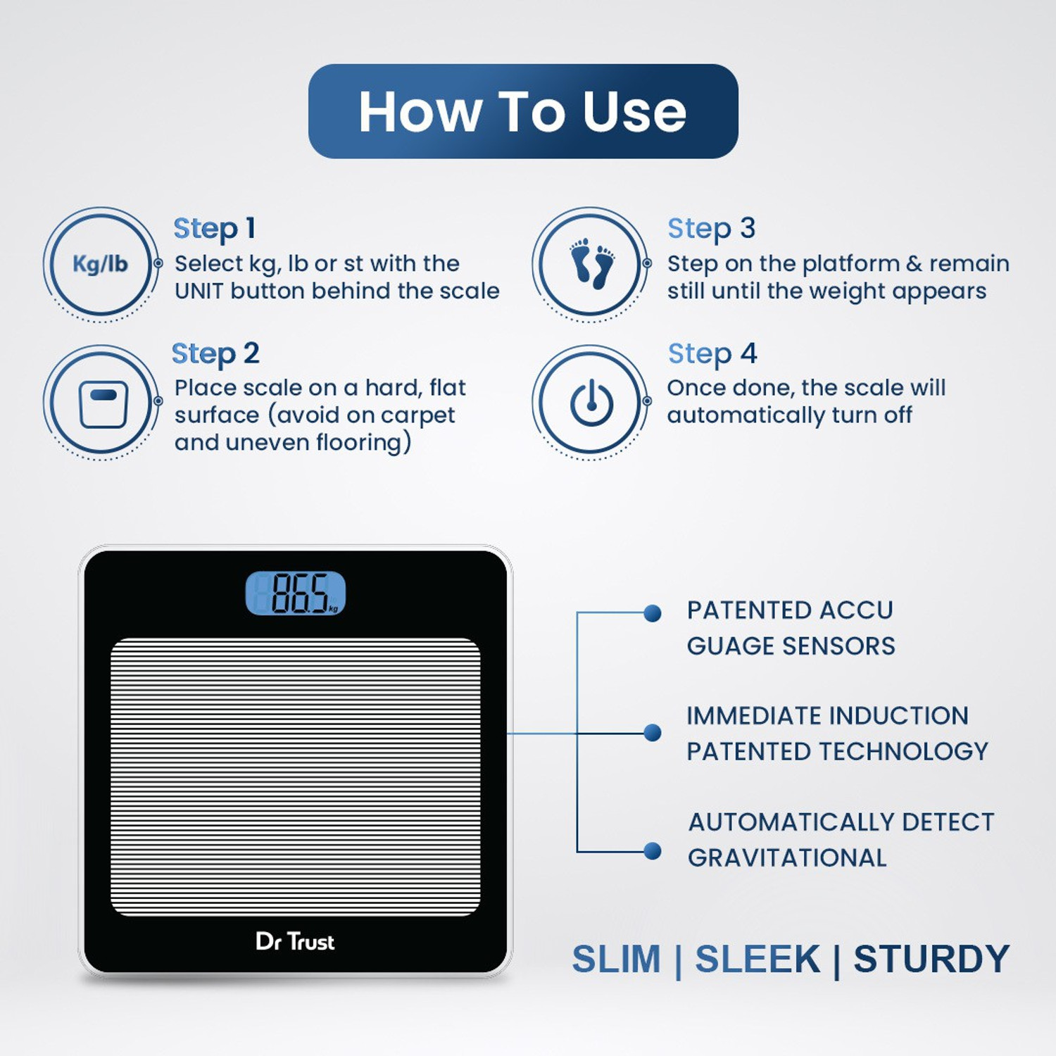 Dr Trust USA Model 520 Paris Personal Digital Electronic Body Weight ...