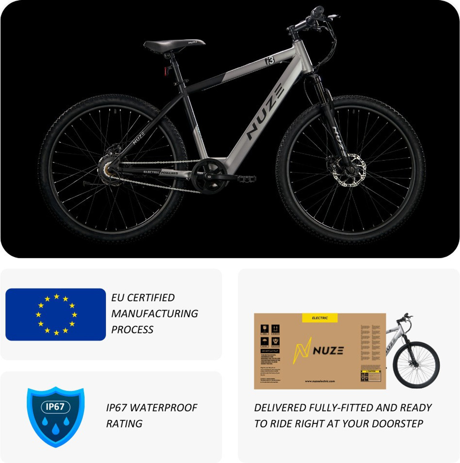 Nuze i3 27.5 inches Single Speed Lithium-ion (Li-ion) Electric Cycle ...