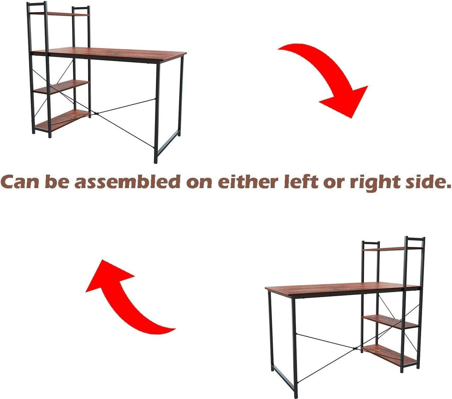 Flipkart Perfect Homes Computer Desk with 4 Tiers Storage Shelves for ...