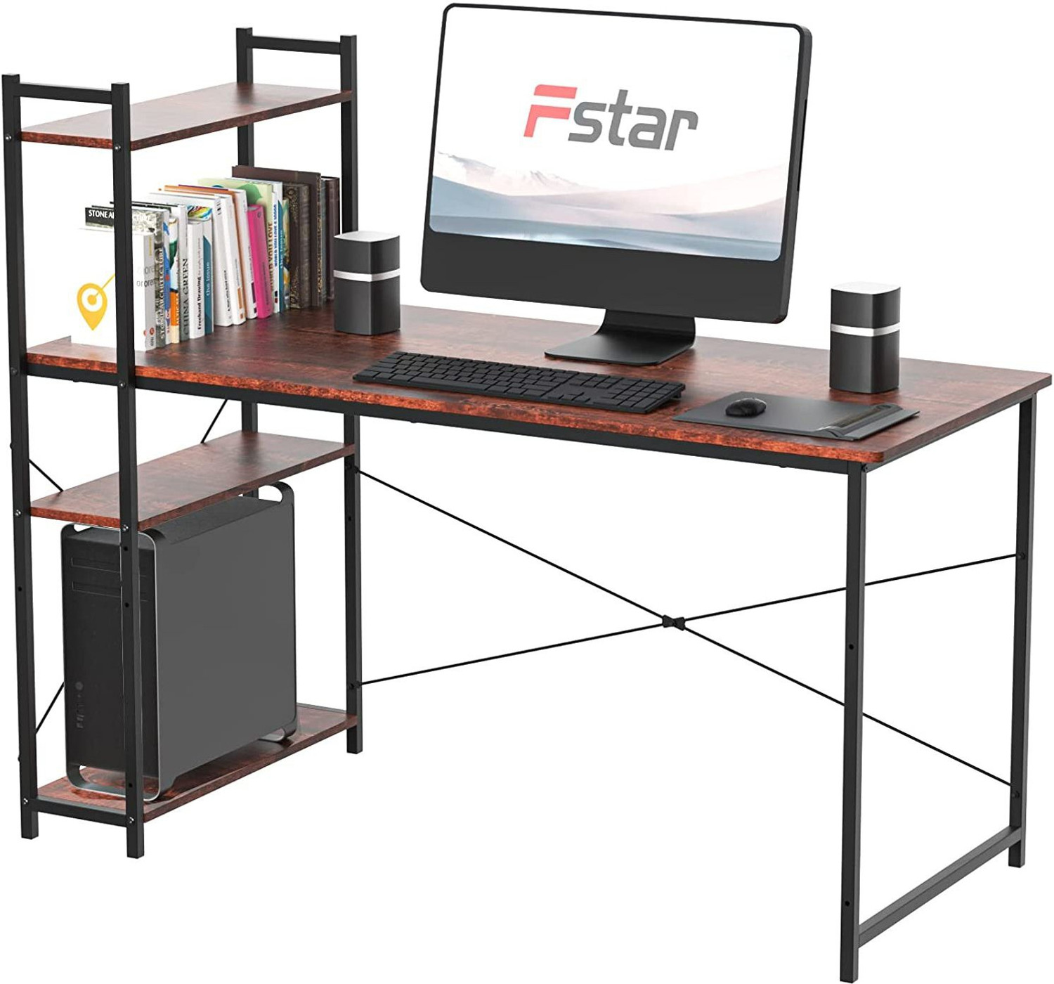 Flipkart Perfect Homes Computer Desk with 4 Tiers Storage Shelves for ...