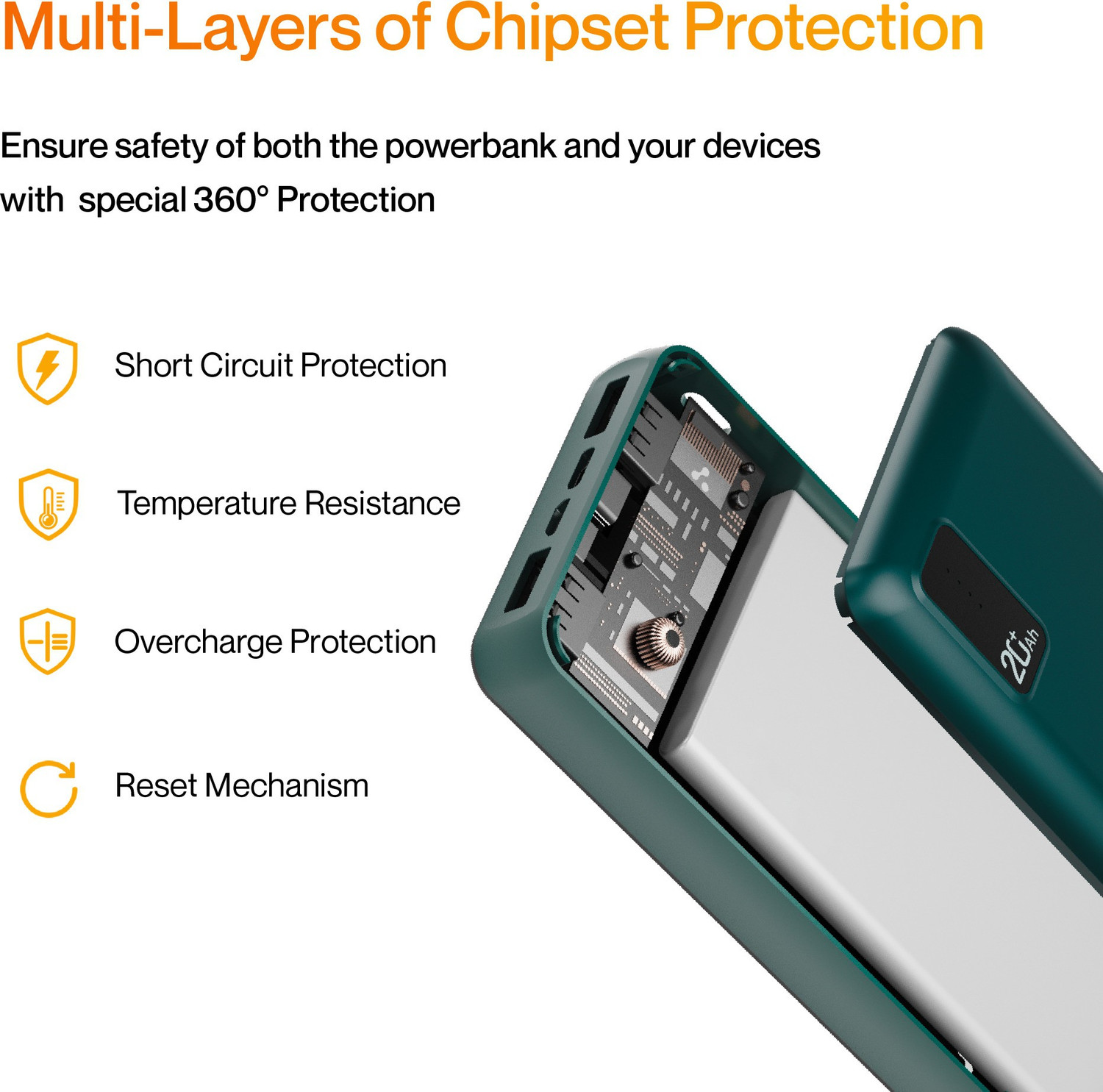 Ambrane 20000 mAh 10.5 W Compact Pocket Size Power Bank (Green, Lithium ...