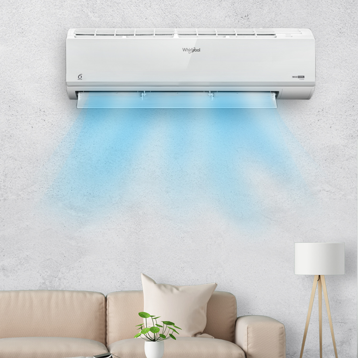 Whirlpool 2023 Model 1 Ton 5 Star Split Inverter 6th Sense Technology ...