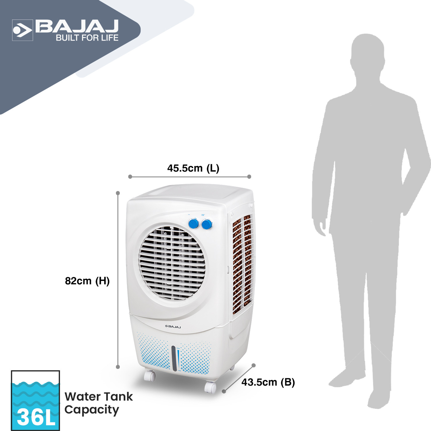 BAJAJ 24 L Room /Personal Air Cooler (White, PMH 25 DLX (480126 ...