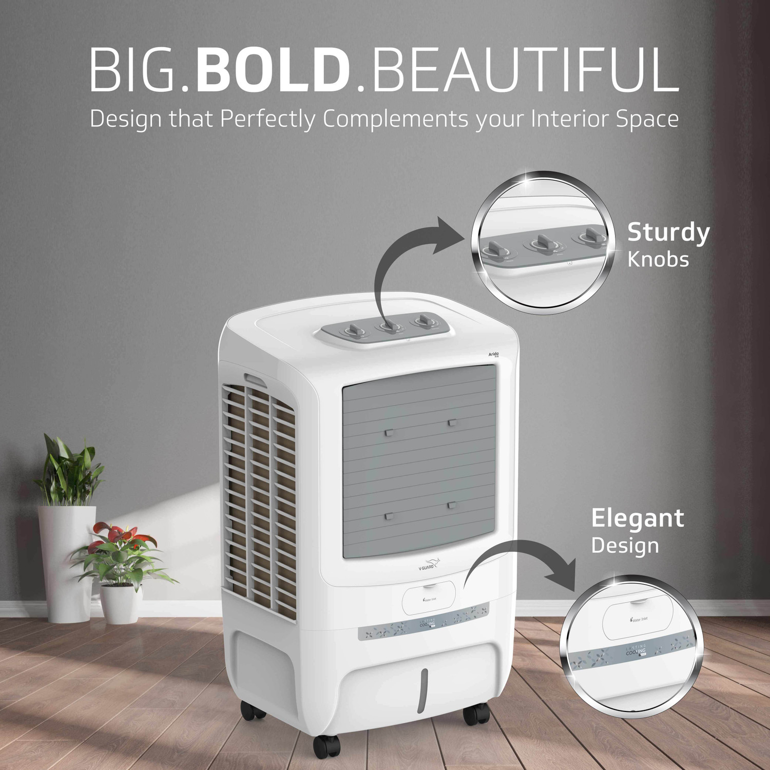 V-Guard 70 L Desert Air Cooler (White & Steel Grey, Arido F70) - Price ...
