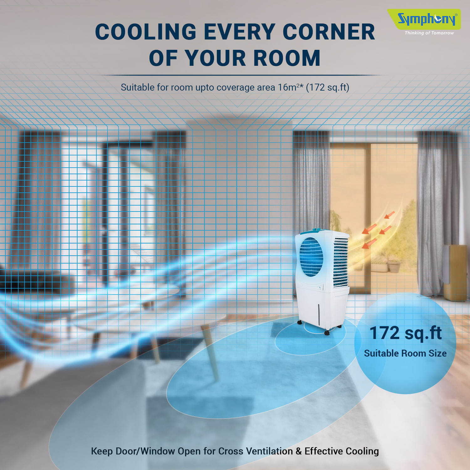 Symphony 27 L Room /Personal Air Cooler (White, Blue, Ice Cube 27 ...