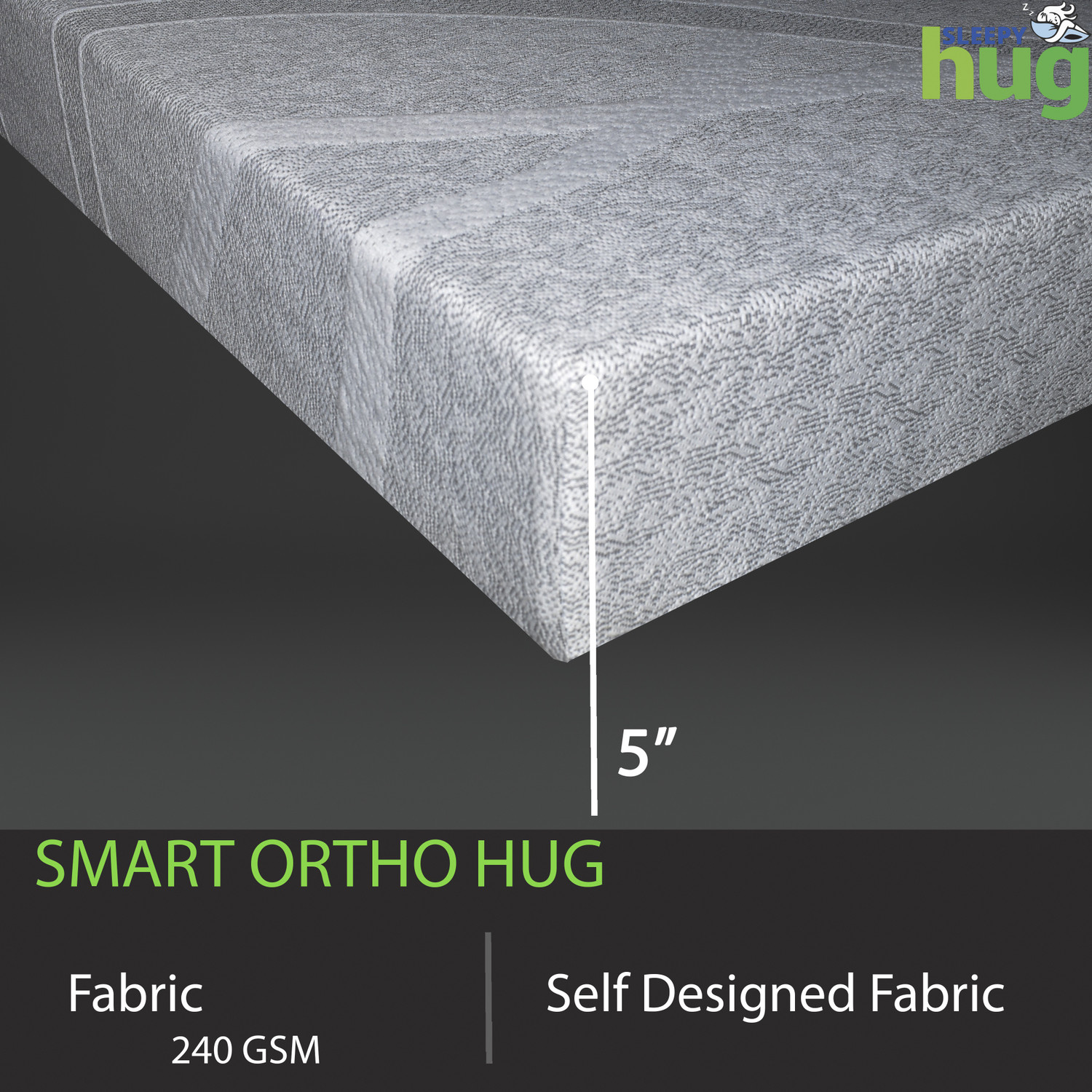 SleepyHug Orthopedic Ortho-Hug 5inch Grey Color 5 inch Single High ...