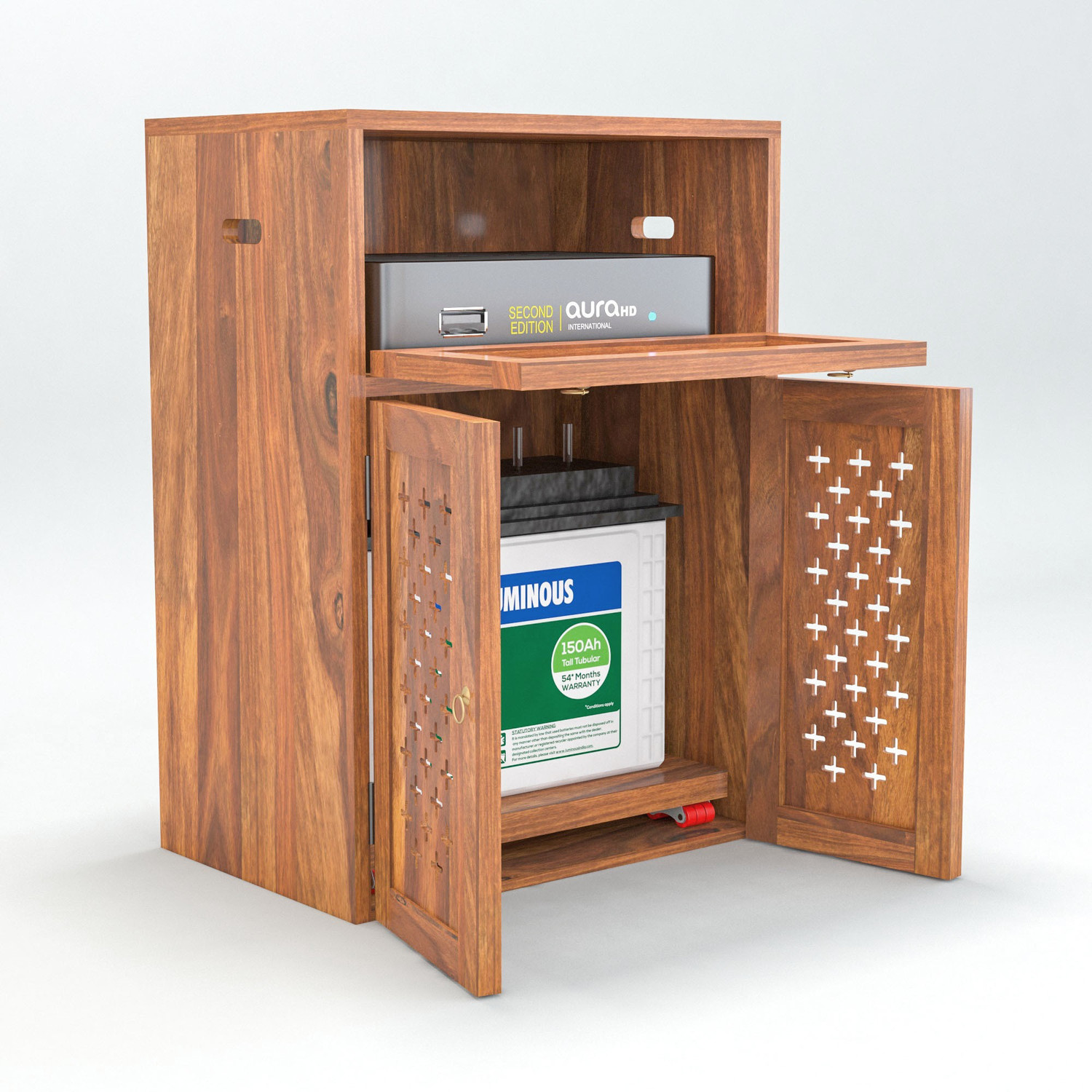 Custom Decor Sheesham Wood Inverter Battery Cabinet Solid Wood Free ...
