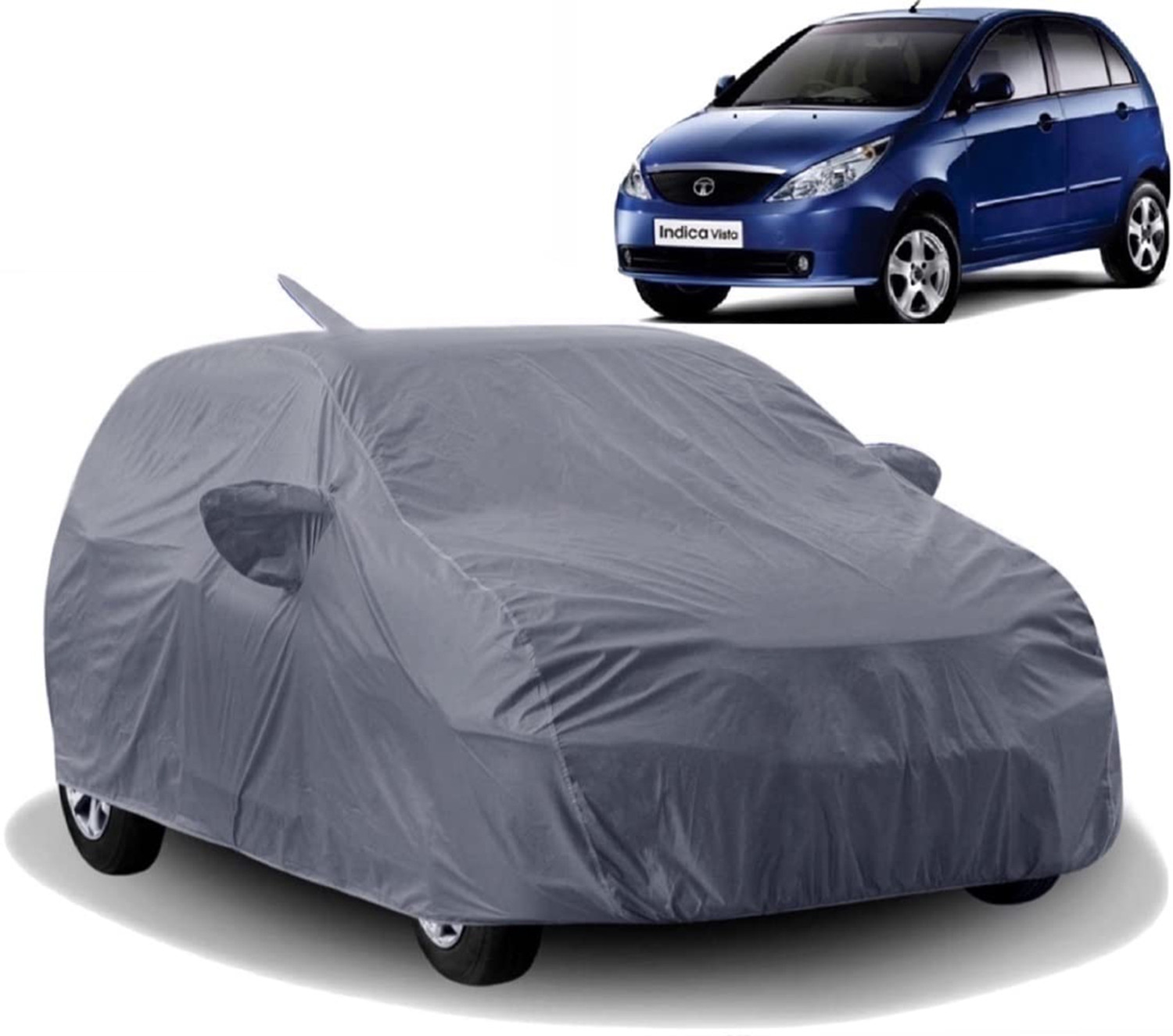 AUTOSITE Car Cover For Tata Indica Vista With Mirror Pockets Grey For 2015 2016 2017 2018 2019 2020 2021 2022 Models Price History