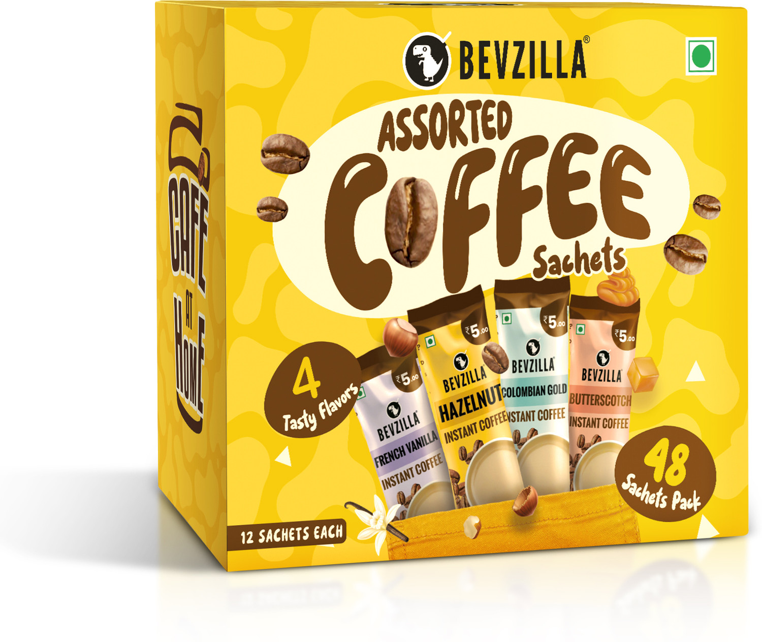 Bevzilla Instant Coffee Powder - 48 Sachets Box,Assorted Flavour,12 ...