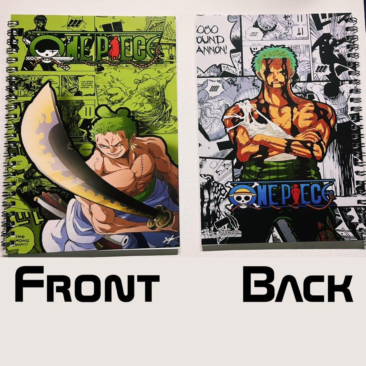 Startover Zoro One Piece Anime Notebook with free pocket book poster ...