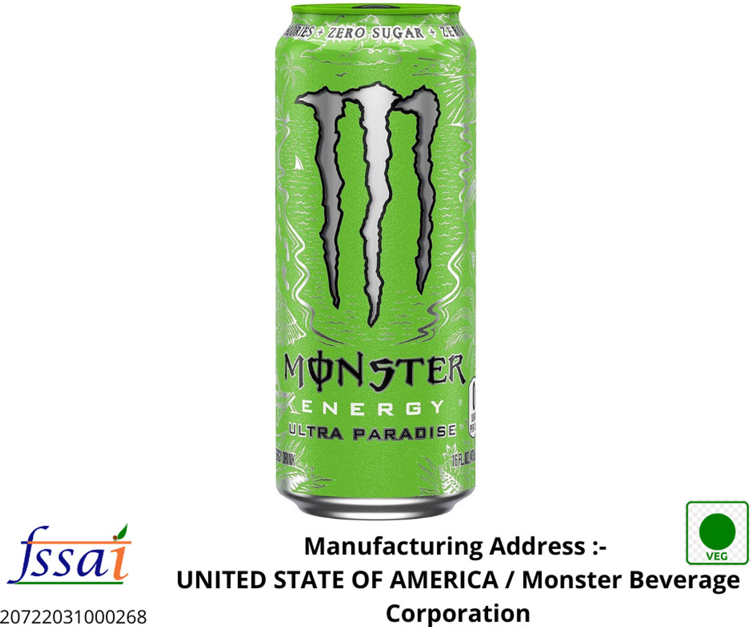 Monster Energy Ultra Paradise Zero Sugar + Zero Calories (IMPORTED FROM ...
