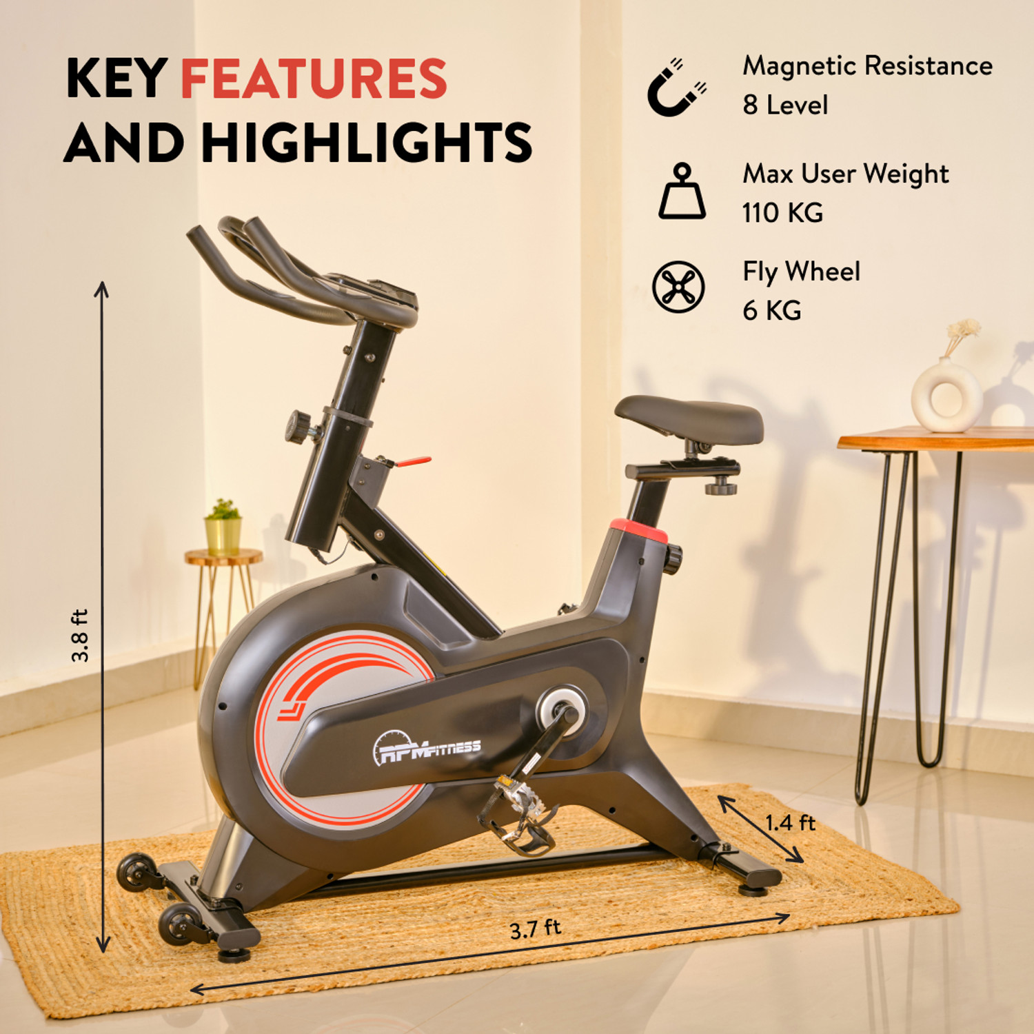 RPM Fitness by Cult RPM600 (13.22lbs Flywheel) | Max Weight: 110kg For ...