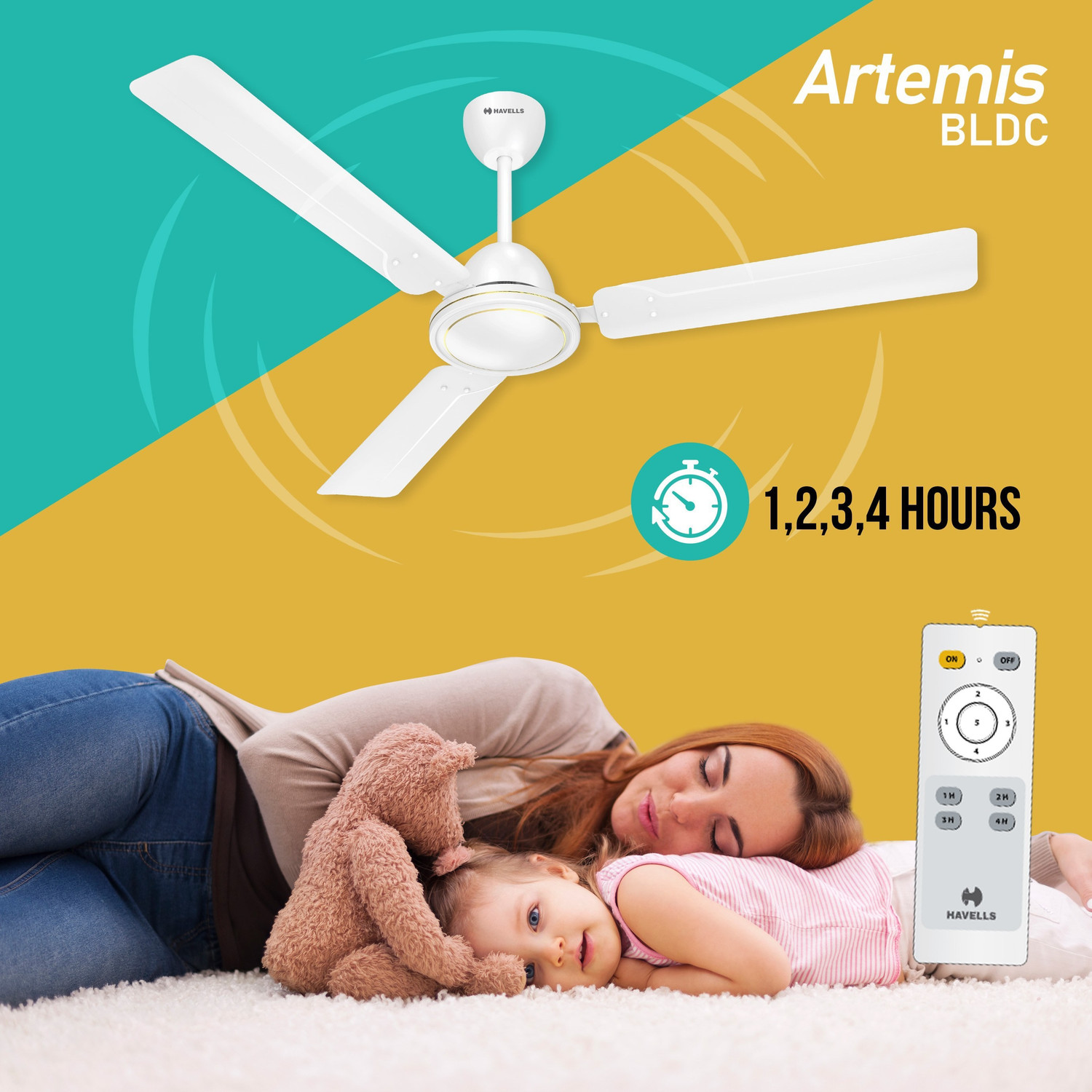 HAVELLS Artemis BLDC with 2 Year Warranty BLDC Motor with Remote 1200 ...