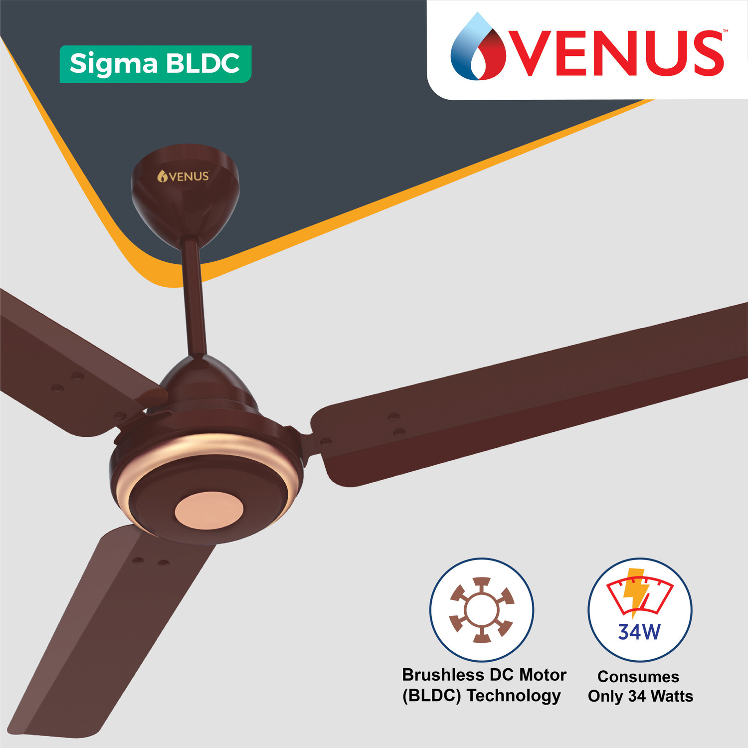 Venus Sigma BLDC Fans SCD1200 Ceiling Fan (1200MM White) with 5 Year ...