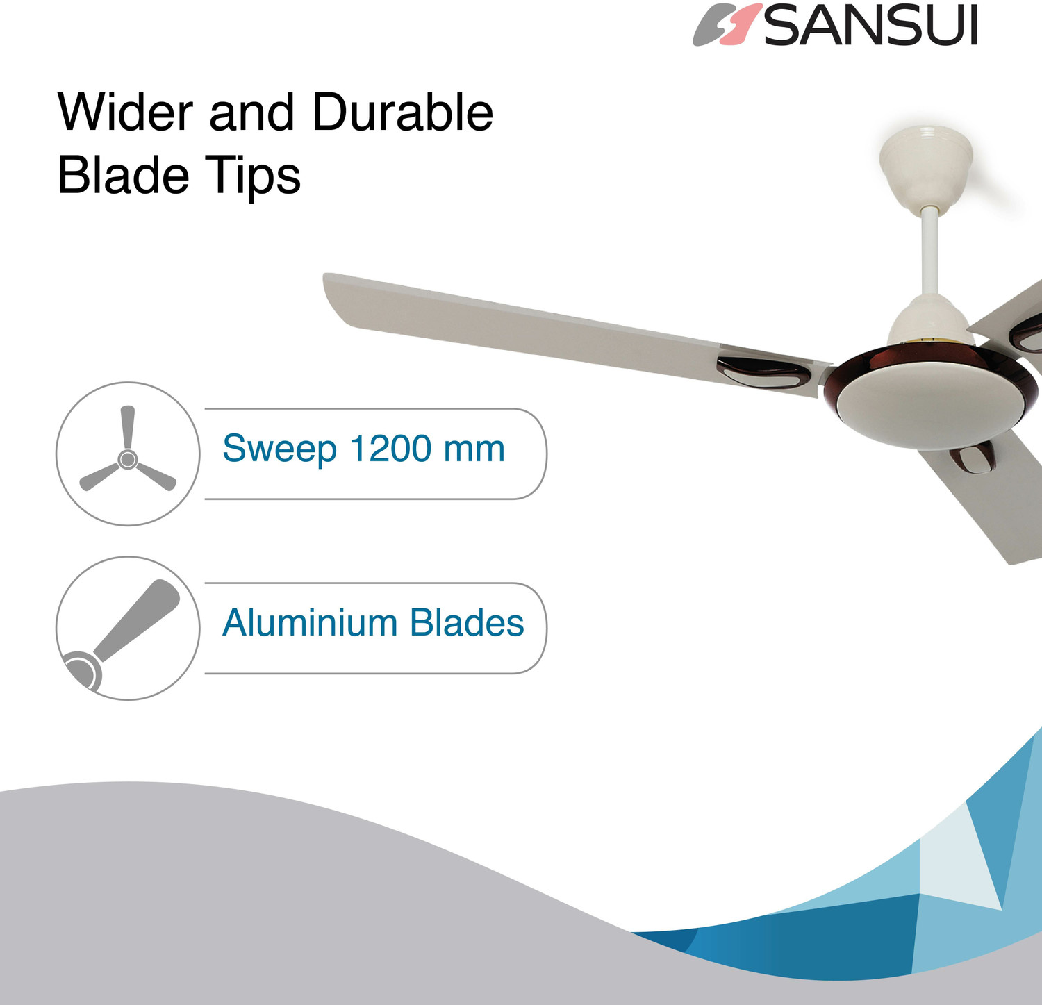 Sansui BLDC Urja 1200 mm Energy Saving 3 Blade Ceiling Fan (Ivory, Pack ...