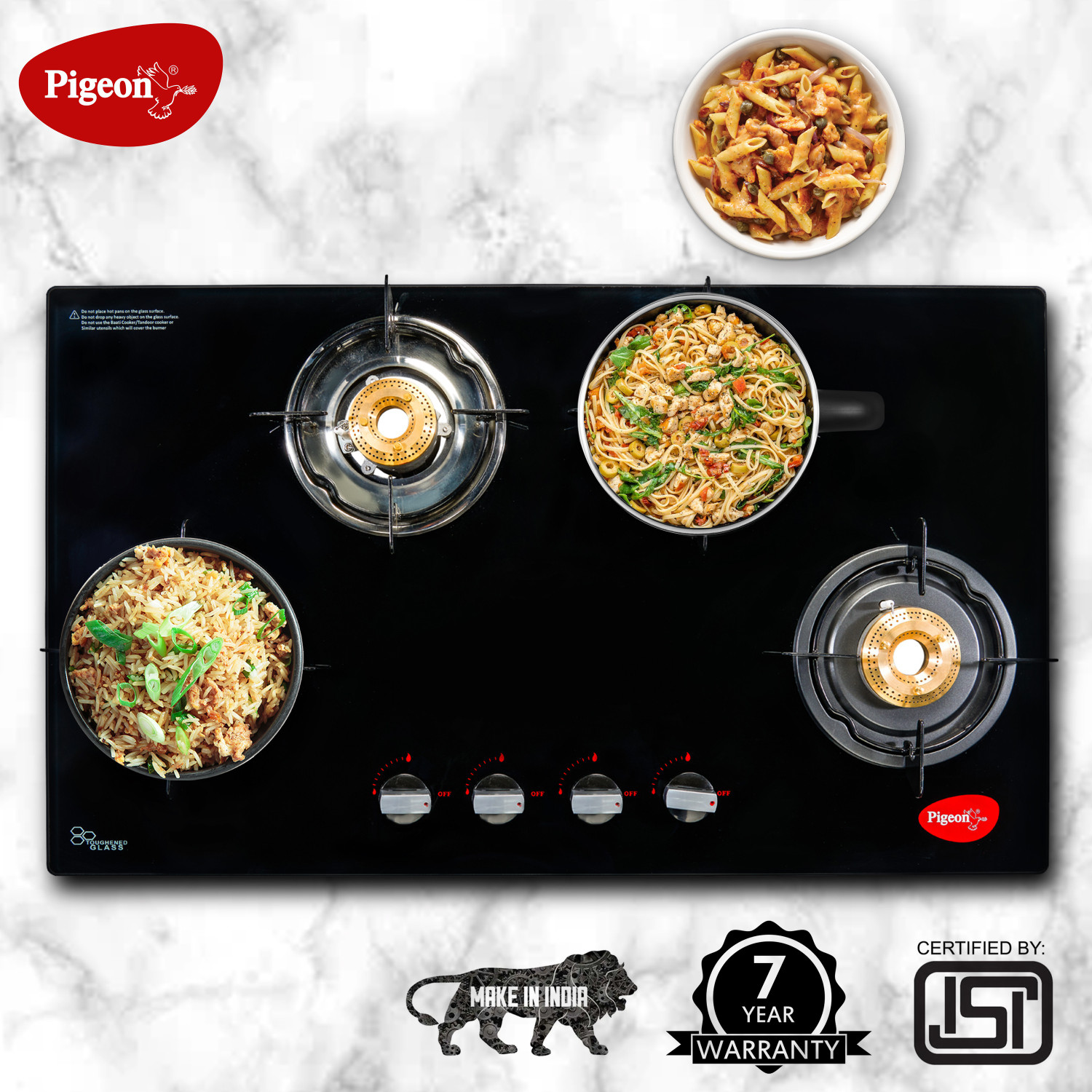 Pigeon Infinity Glass Automatic Gas Stove (4 Burners) - Price History