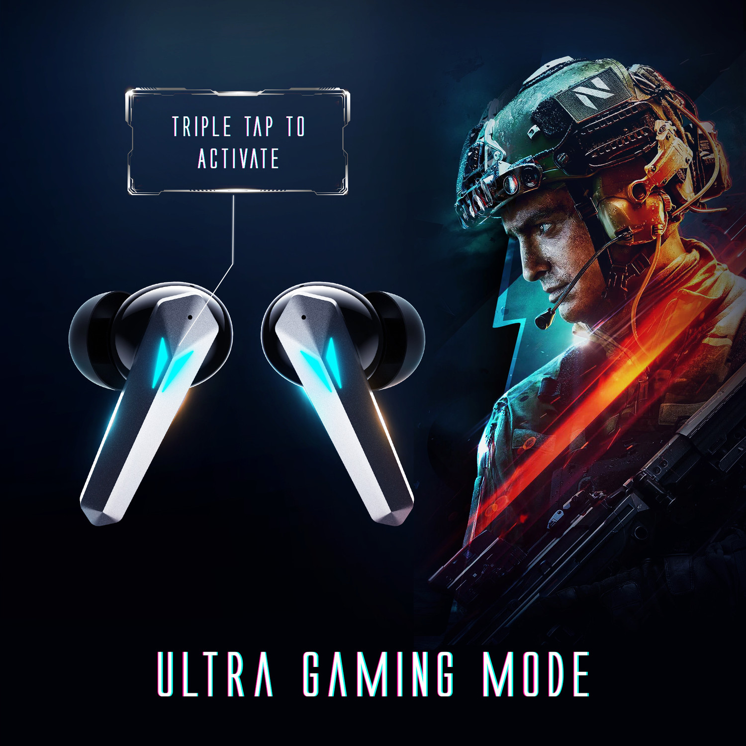 Mivi Commando X9 Earbuds, Dual RGB Lights, 35ms Low Latency Gaming, ENC ...