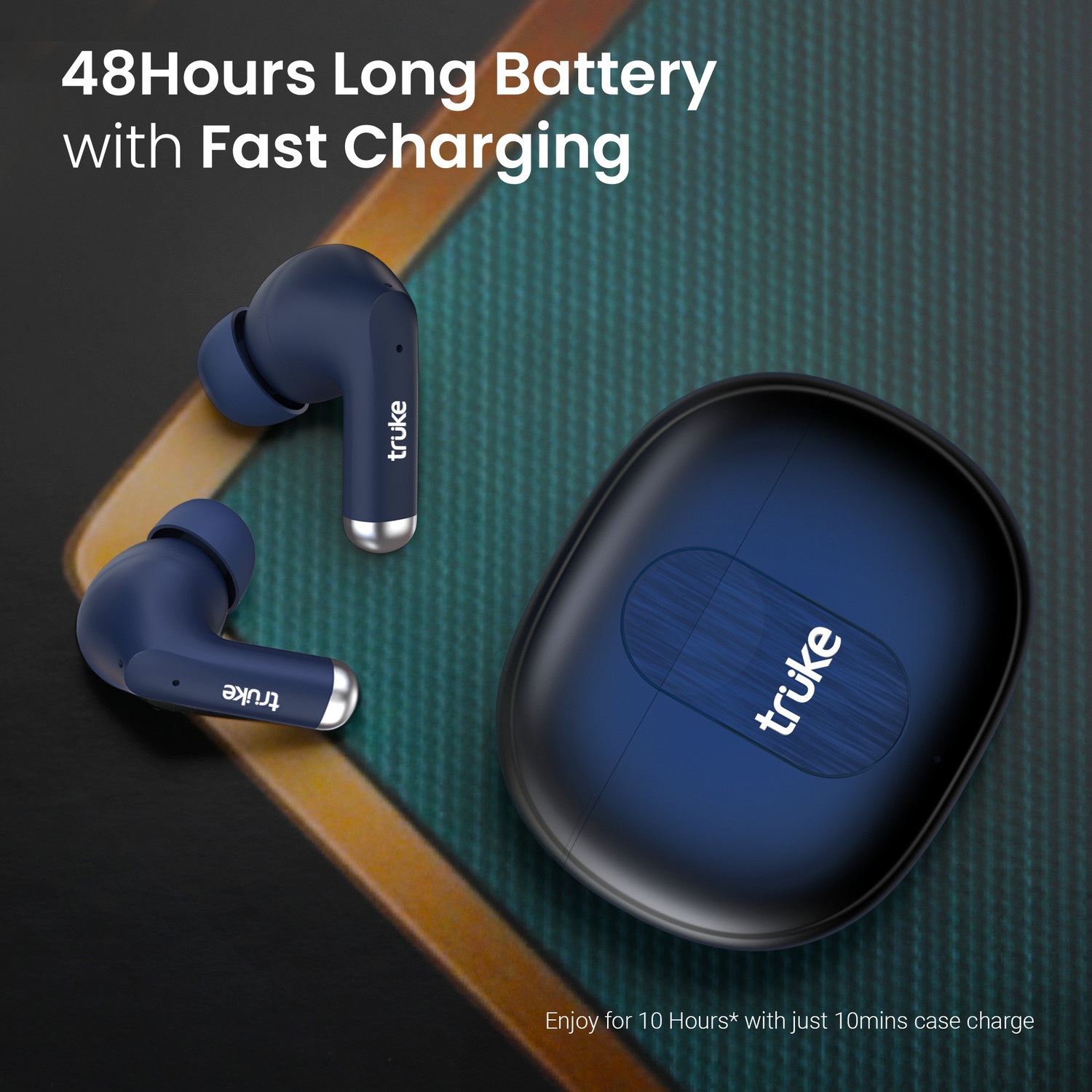 truke Earbuds A1 with Quad Mic ANC upto 32db, 48Hrs battery, Gaming and ...