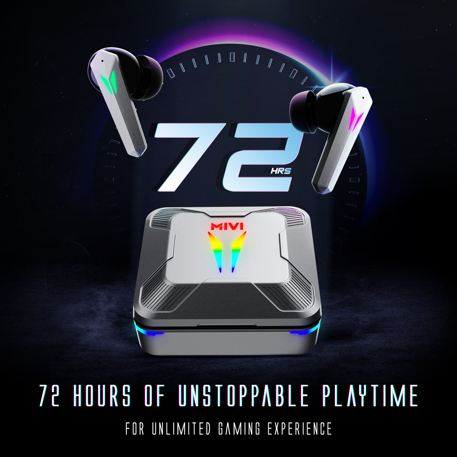 Mivi Commando X9 Earbuds, Dual RGB Lights, 35ms Low Latency Gaming, ENC ...