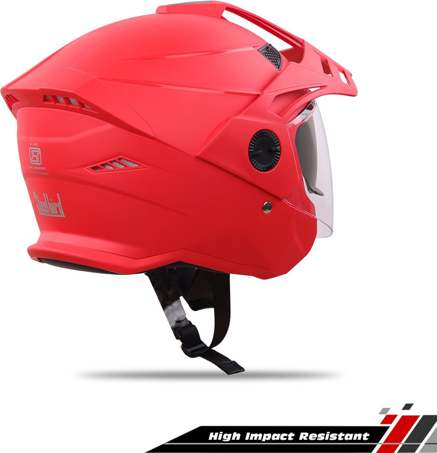 Steelbird SBH-23 GT Plus Open Face ISI Certified Helmet with Inner Sun ...