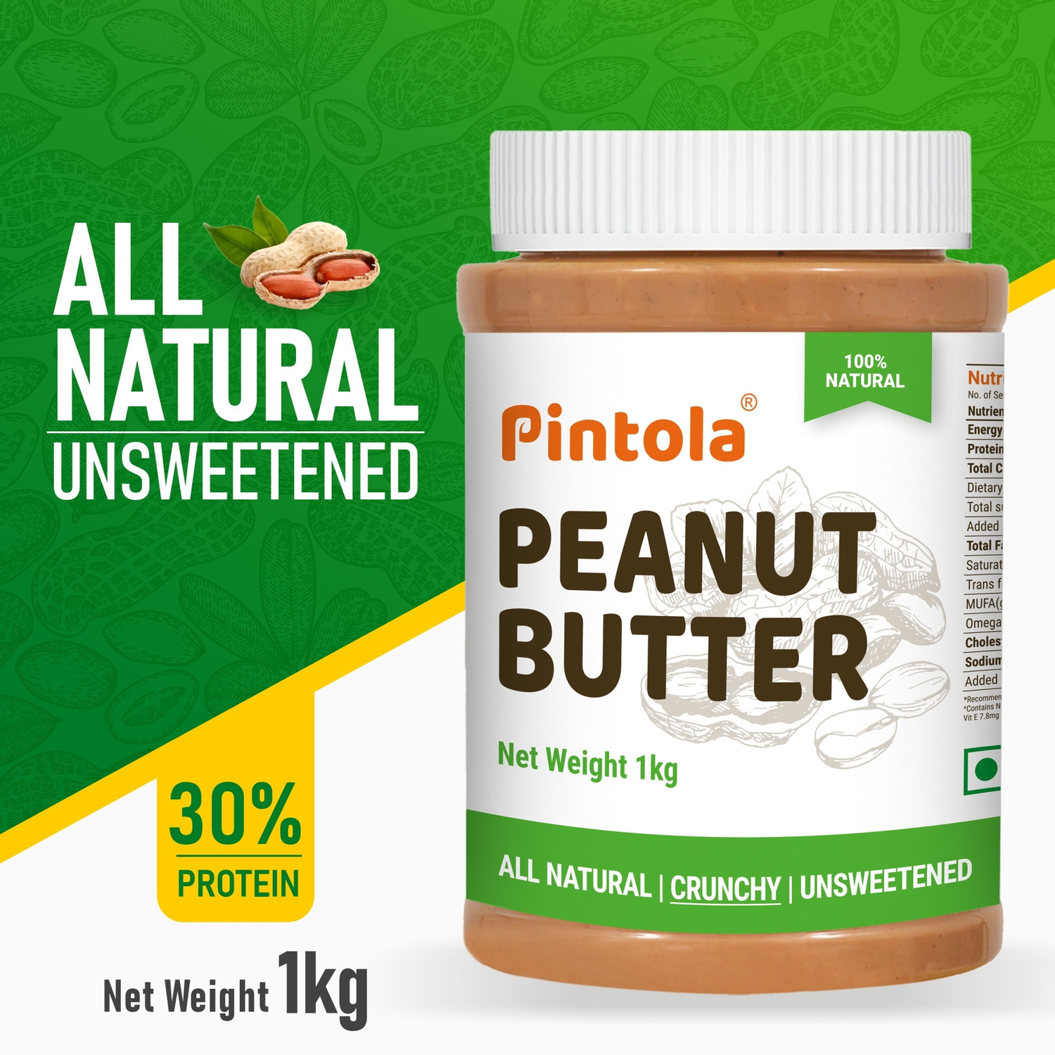 Pintola All Natural Peanut Butter (Crunchy) (Unsweetened) - Price History