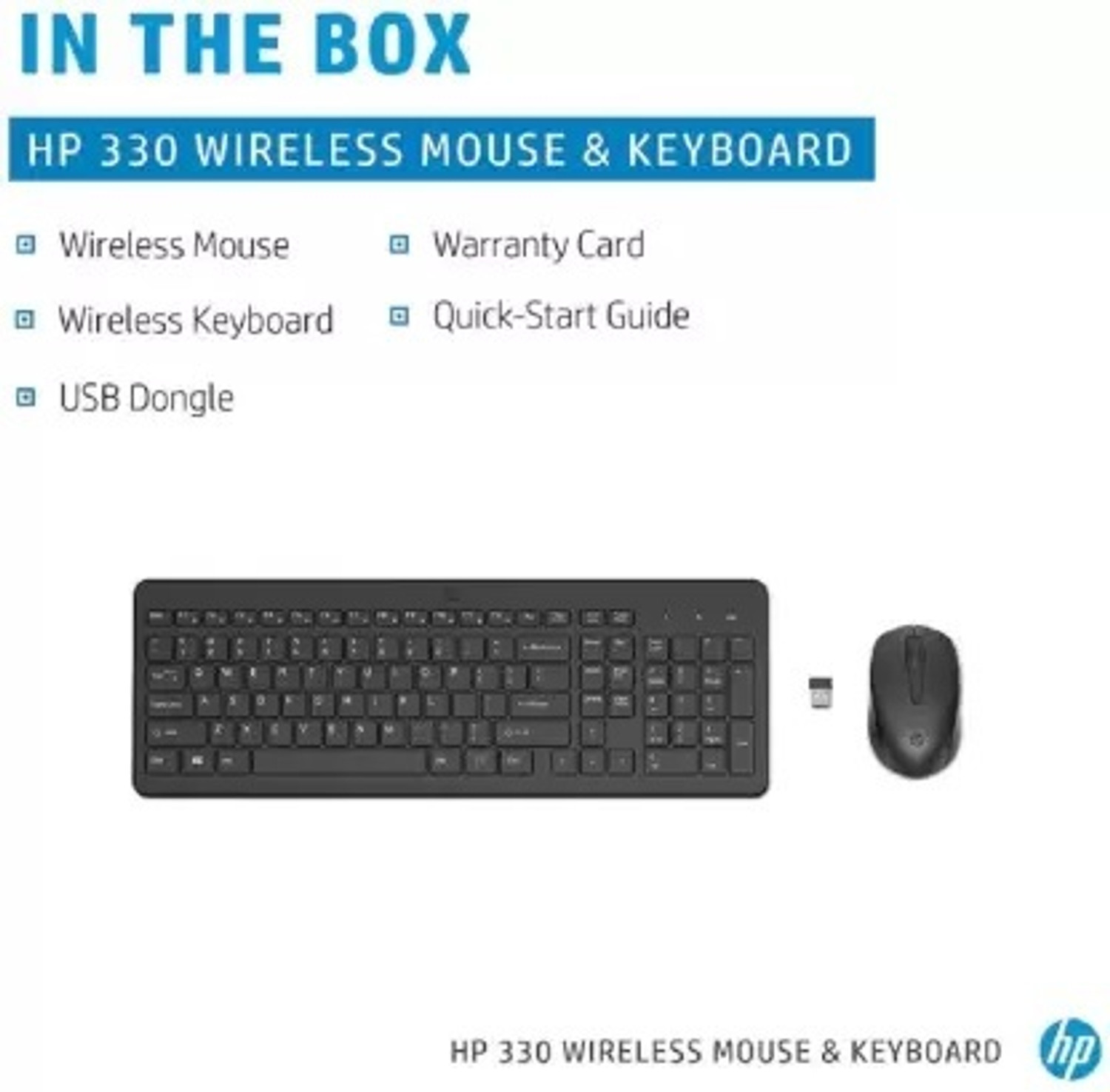 HP 330 Mouse & Keyboard Combo Wireless Standard Desktop Keyboard ...