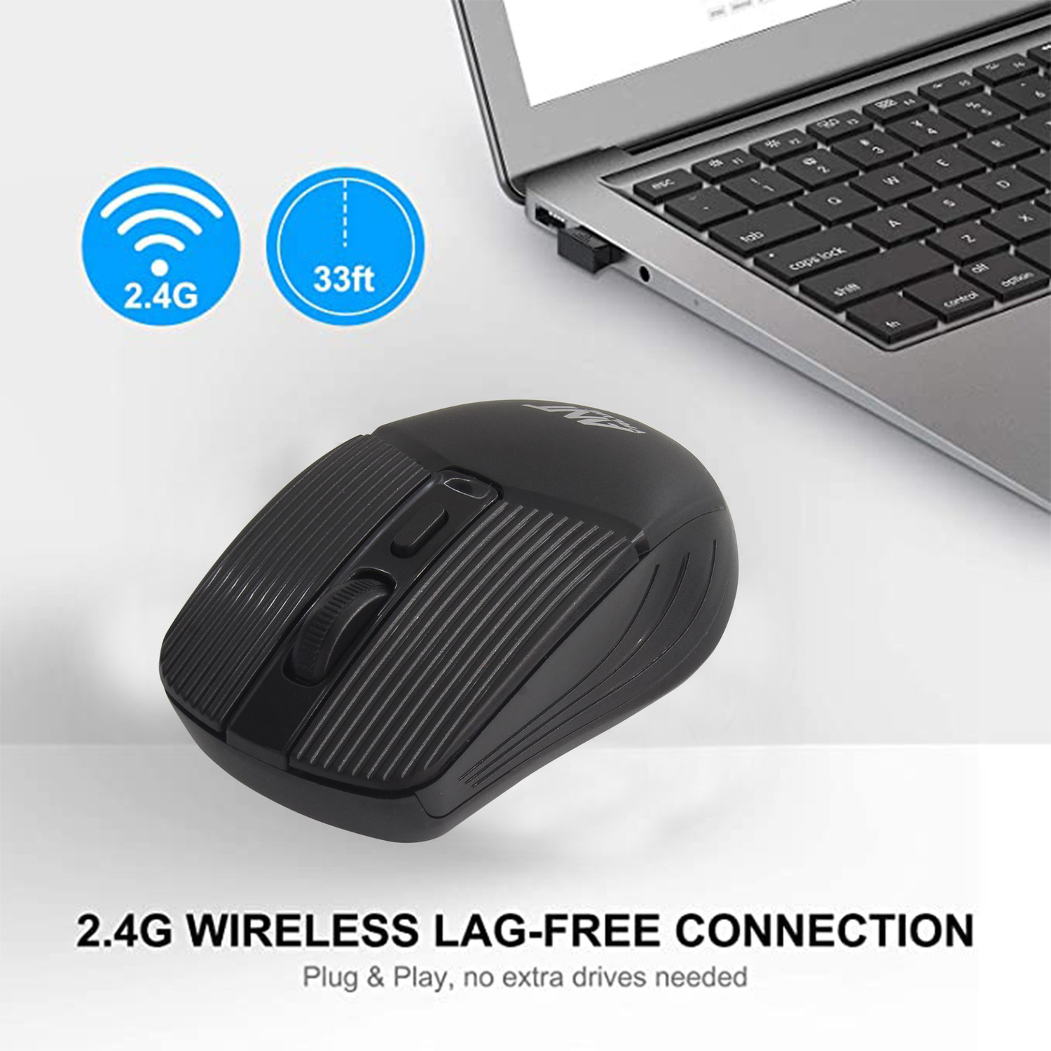 Ant Value FKAPU04 / Silent, Adj. (800-1600) DPI Wireless Ambidextrous ...