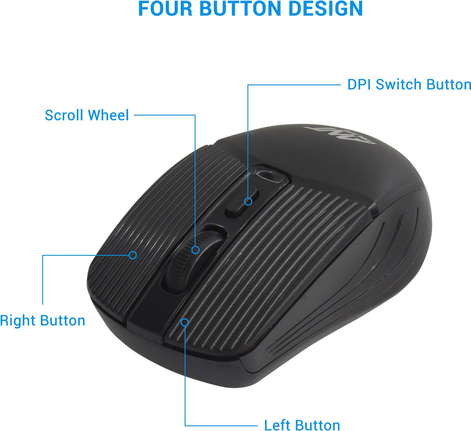 Ant Value FKAPU04 / Silent, Adj. (800-1600) DPI Wireless Ambidextrous ...