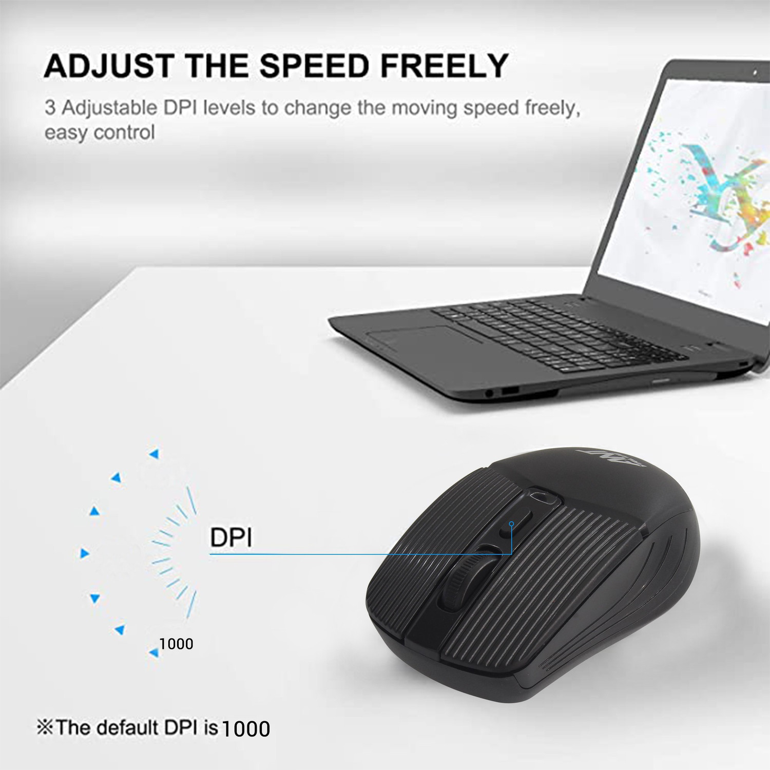 Ant Value FKAPU04 / Silent, Adj. (800-1600) DPI Wireless Ambidextrous ...