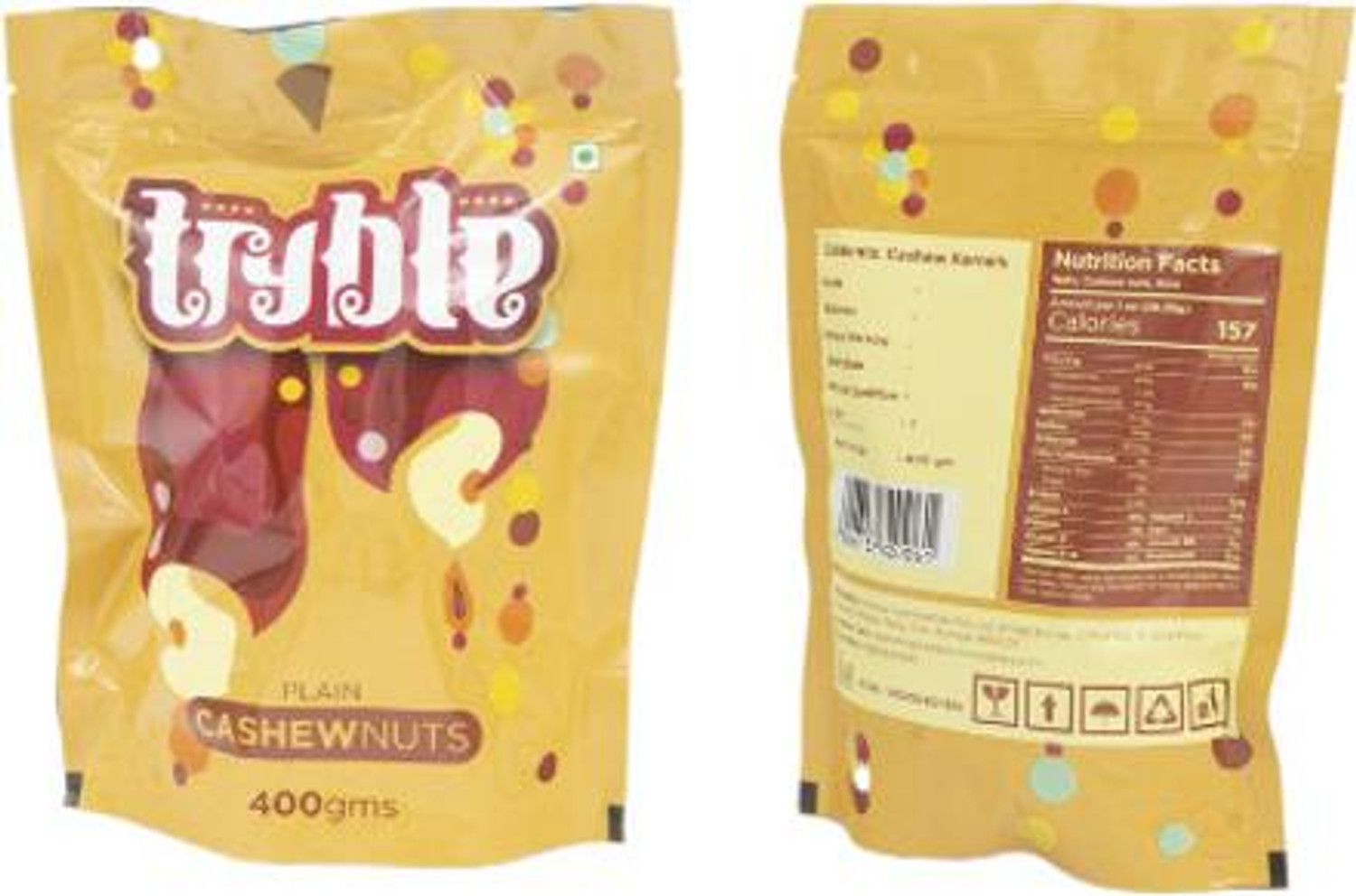 tryble Plain 400 gms Cashews - Price History