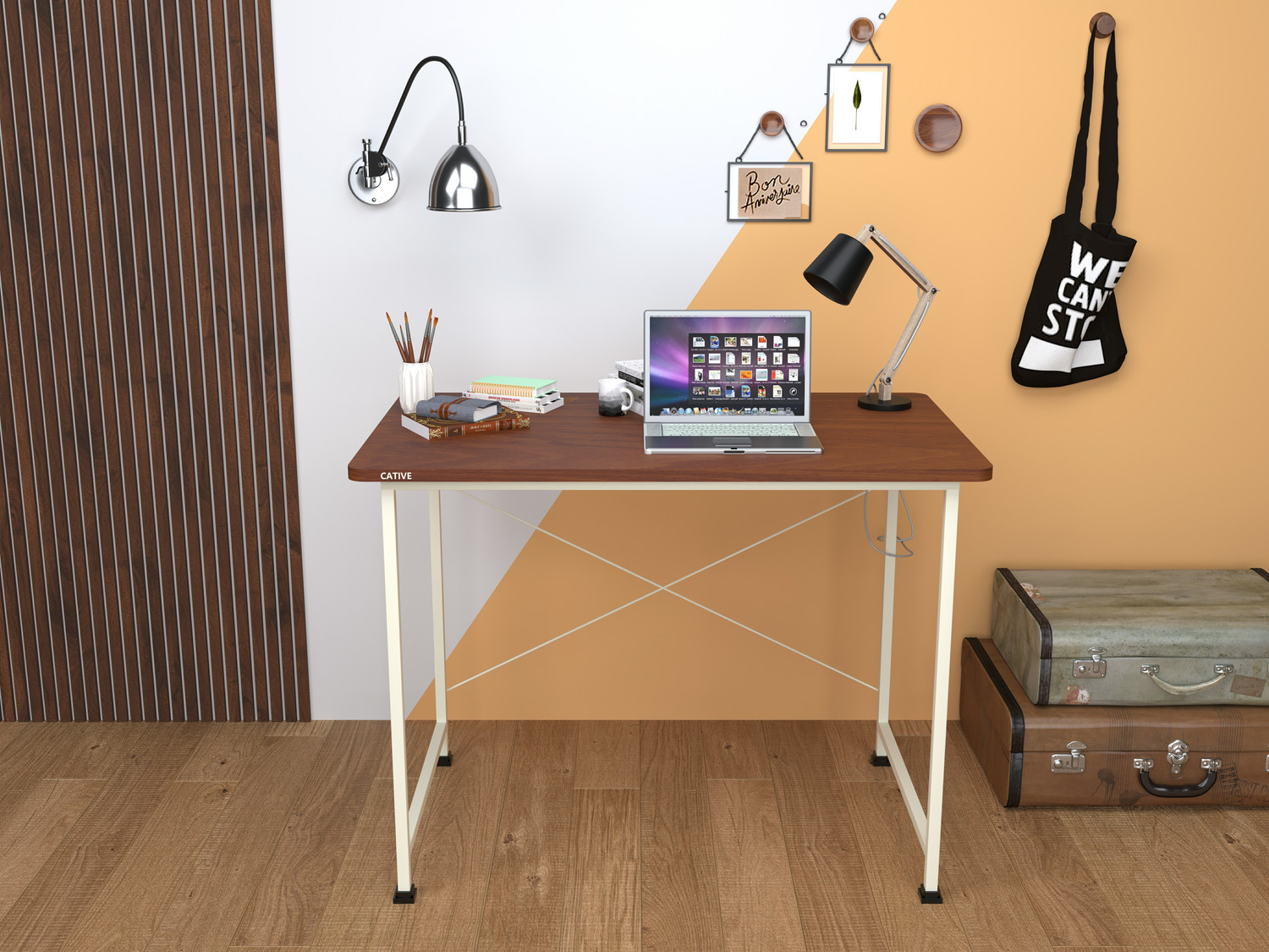 CATIVE Engineered Wood Office Table (Free Standing, Finish Color ...