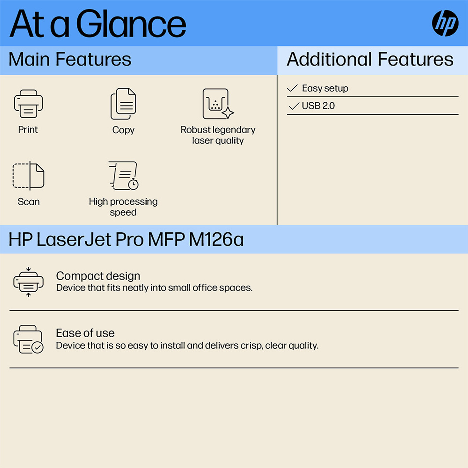 HP LaserJet Pro MFP M126a Printer Multi-function Monochrome Laser ...