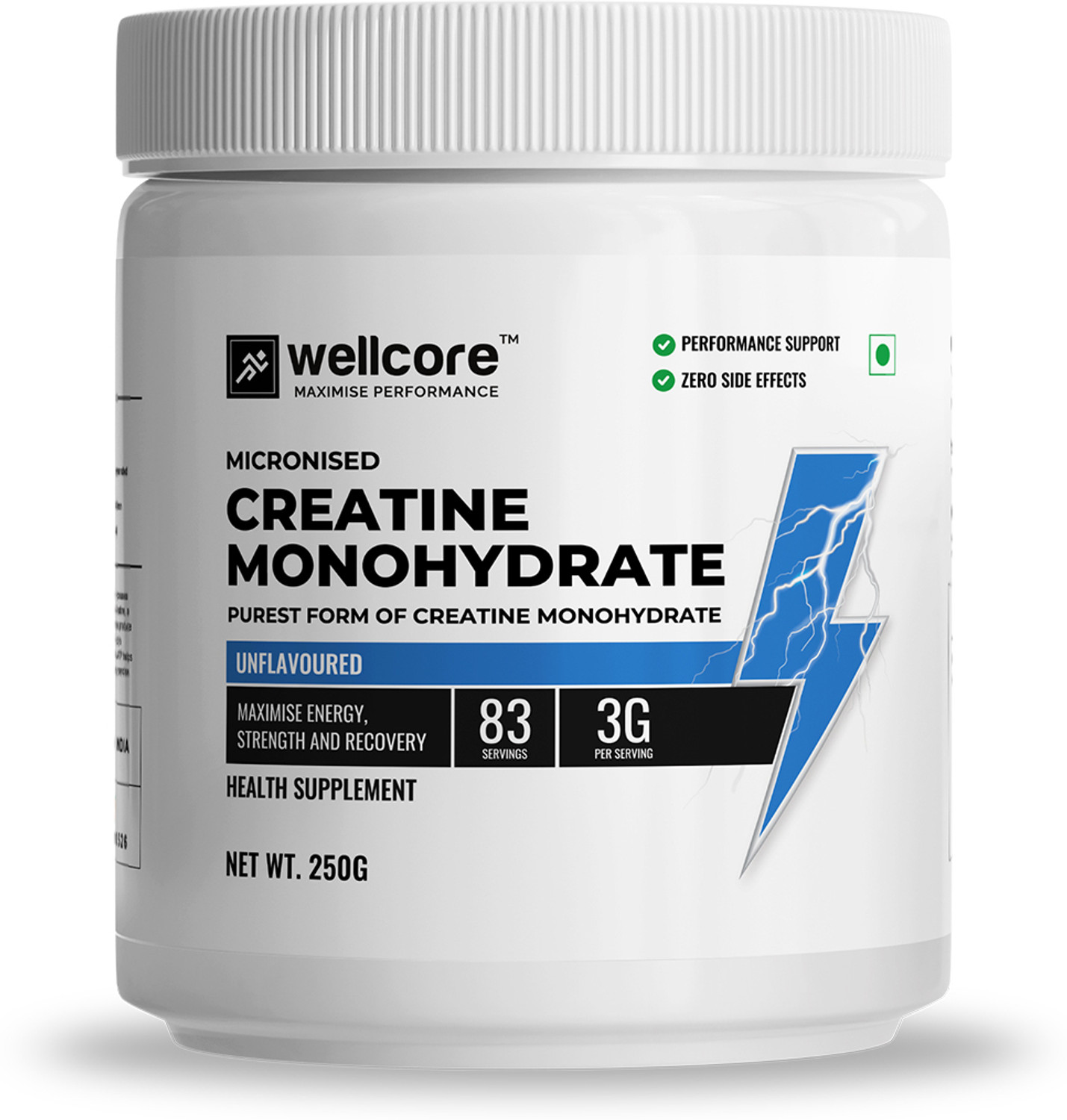 Wellcore Micronised Creatine Monohydrate Lab Tested Enhanced