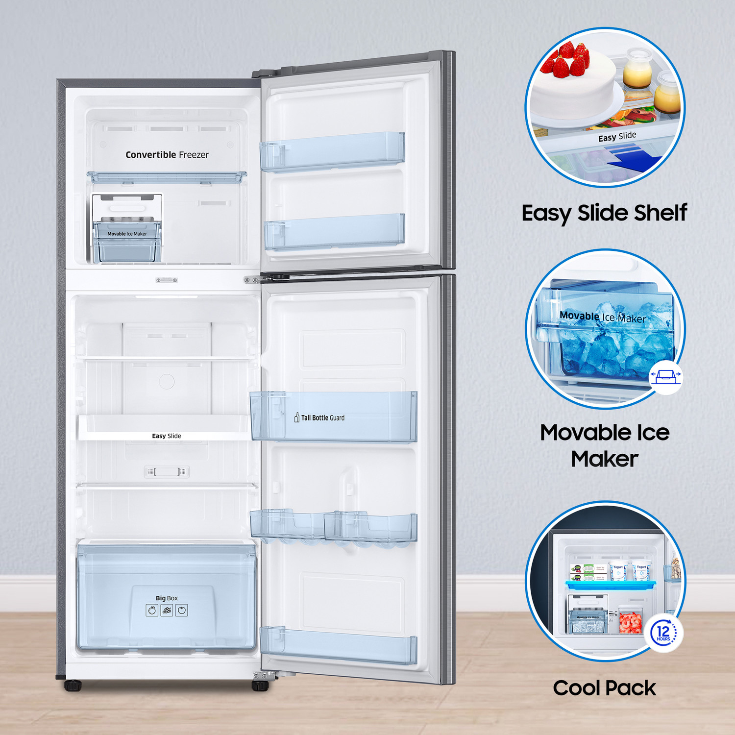 Samsung 236 L Frost Free Double Door 3 Star Convertible Refrigerator ...