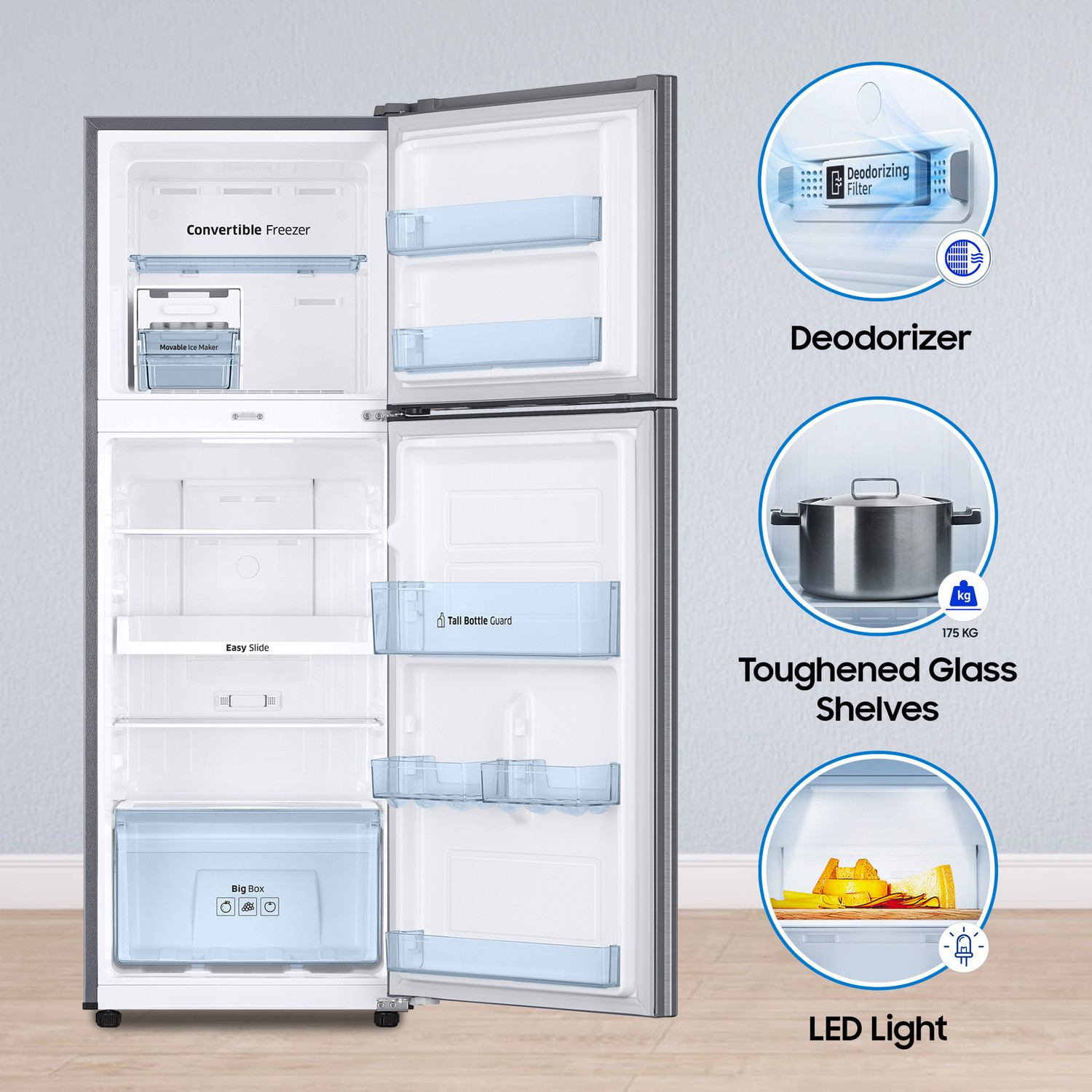 Samsung 236 L Frost Free Double Door 3 Star Convertible Refrigerator ...