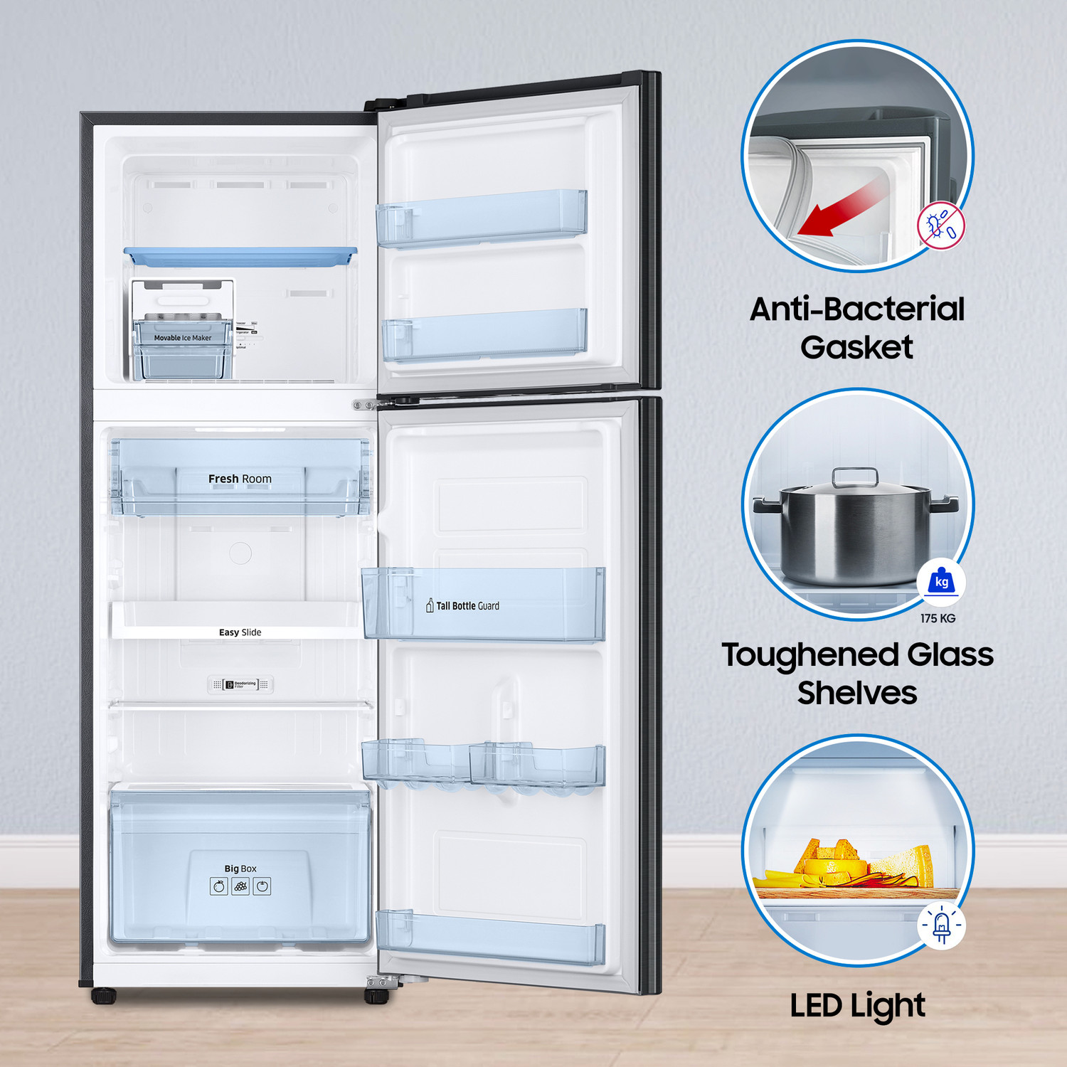 SAMSUNG 236 L Frost Free Double Door 2 Star Refrigerator with Digital ...