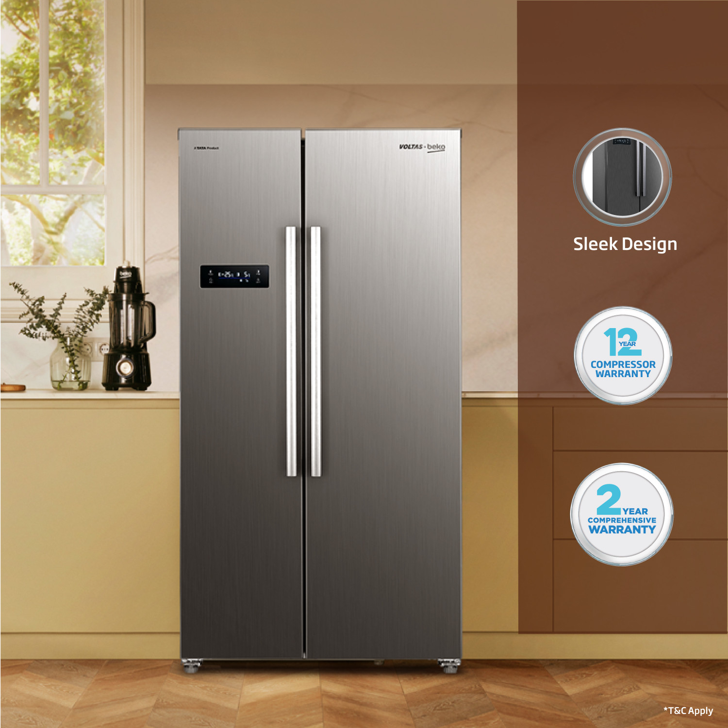 Voltas Beko by A Tata Product 563 L Frost Free Side by Side ...