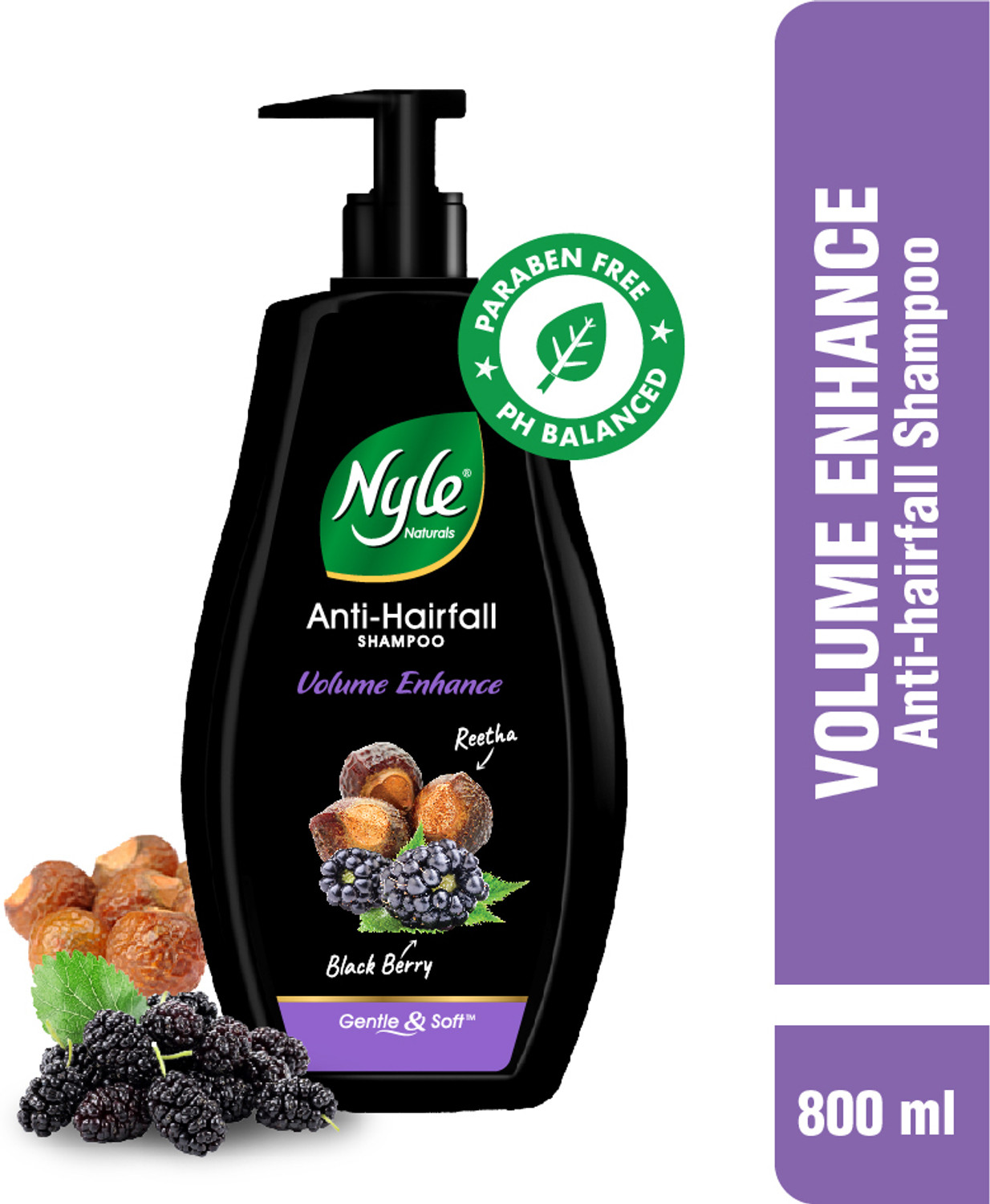 Nyle Naturals Volume Enhance Shampoo|For Voluminous Hair |With Reetha ...