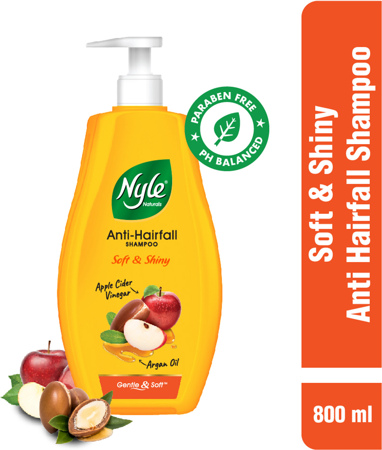 Nyle Naturals Soft & Shiny Shampoo | For Soft Hair |Apple Cider Vinegar ...