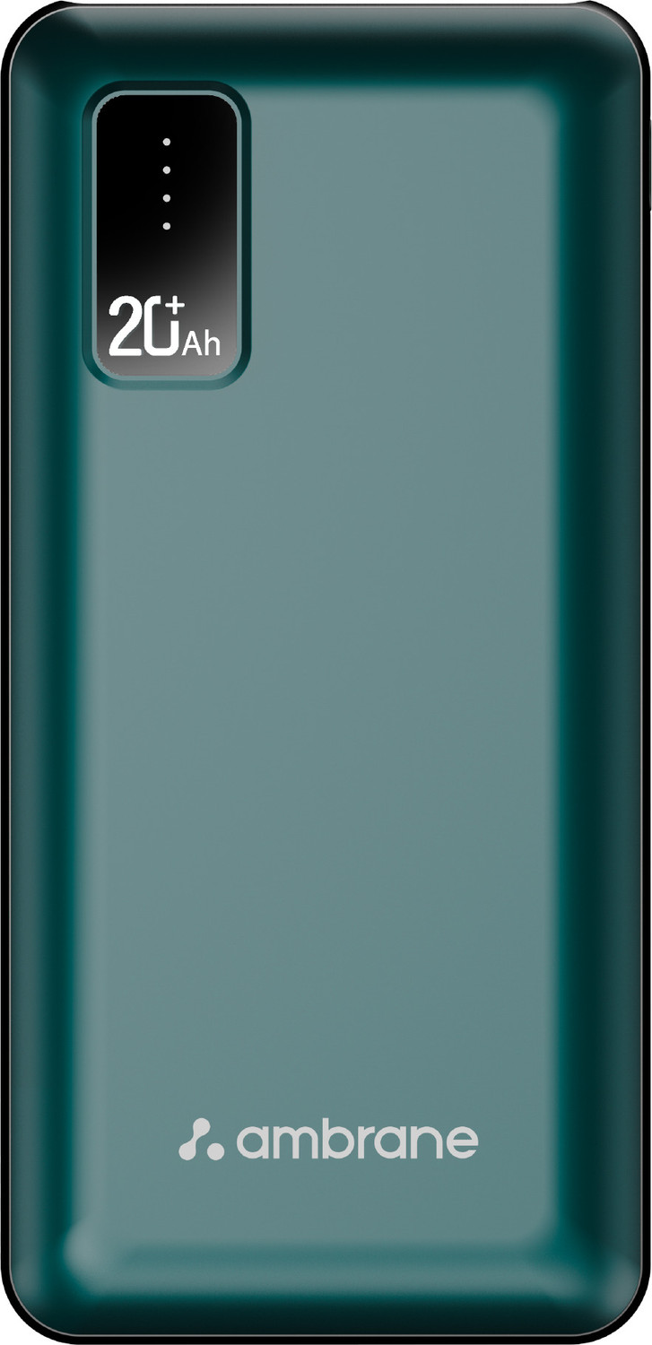Ambrane 20000 mAh 10.5 W Compact Pocket Size Power Bank (Green, Lithium ...