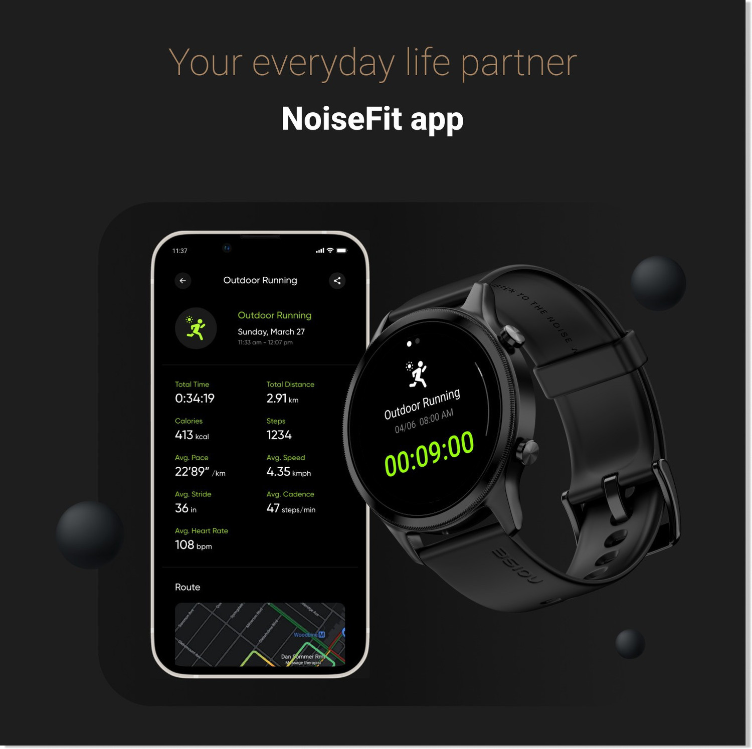 Noise Evolve 3 1.43 inch AMOLED Always-On Display with Bluetooth ...