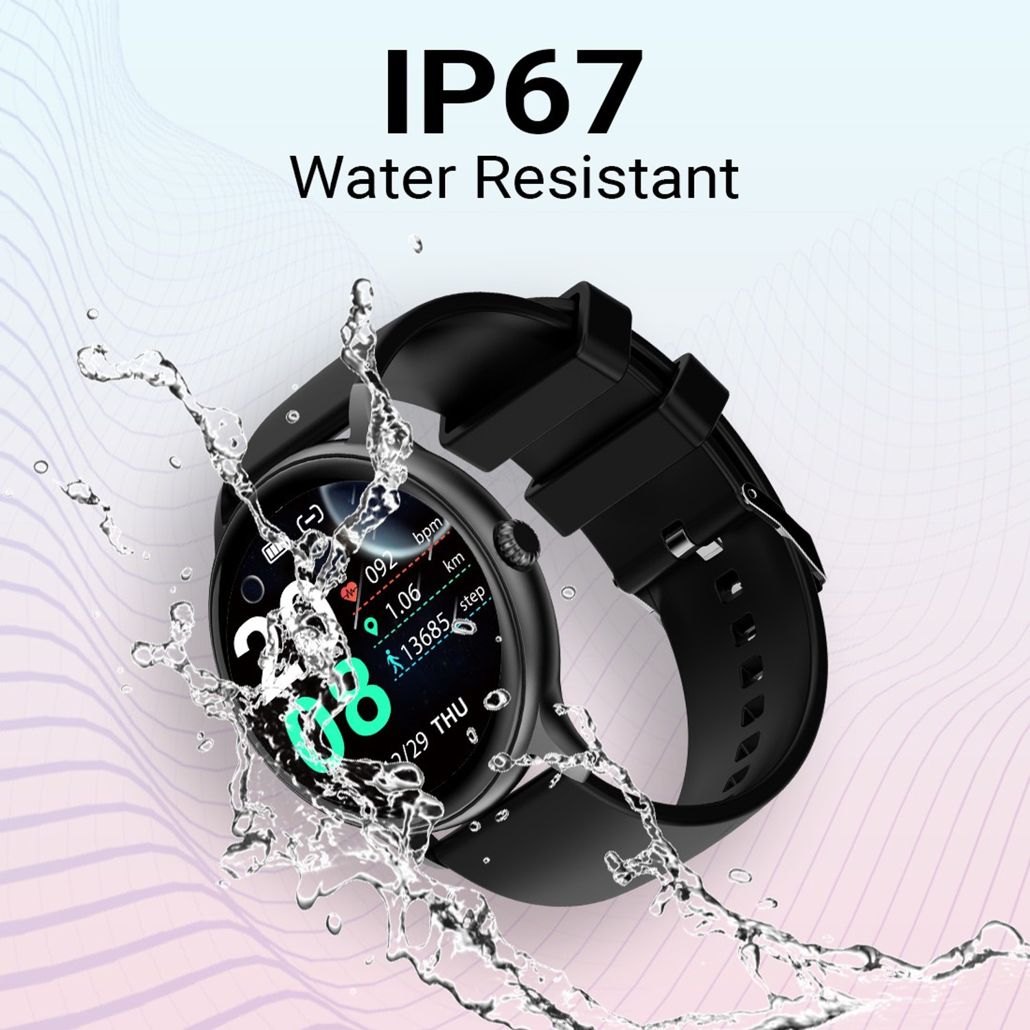 Fire-Boltt Hurricane 33.02mm (1.3) Curved Glass Display with BT Calling ...